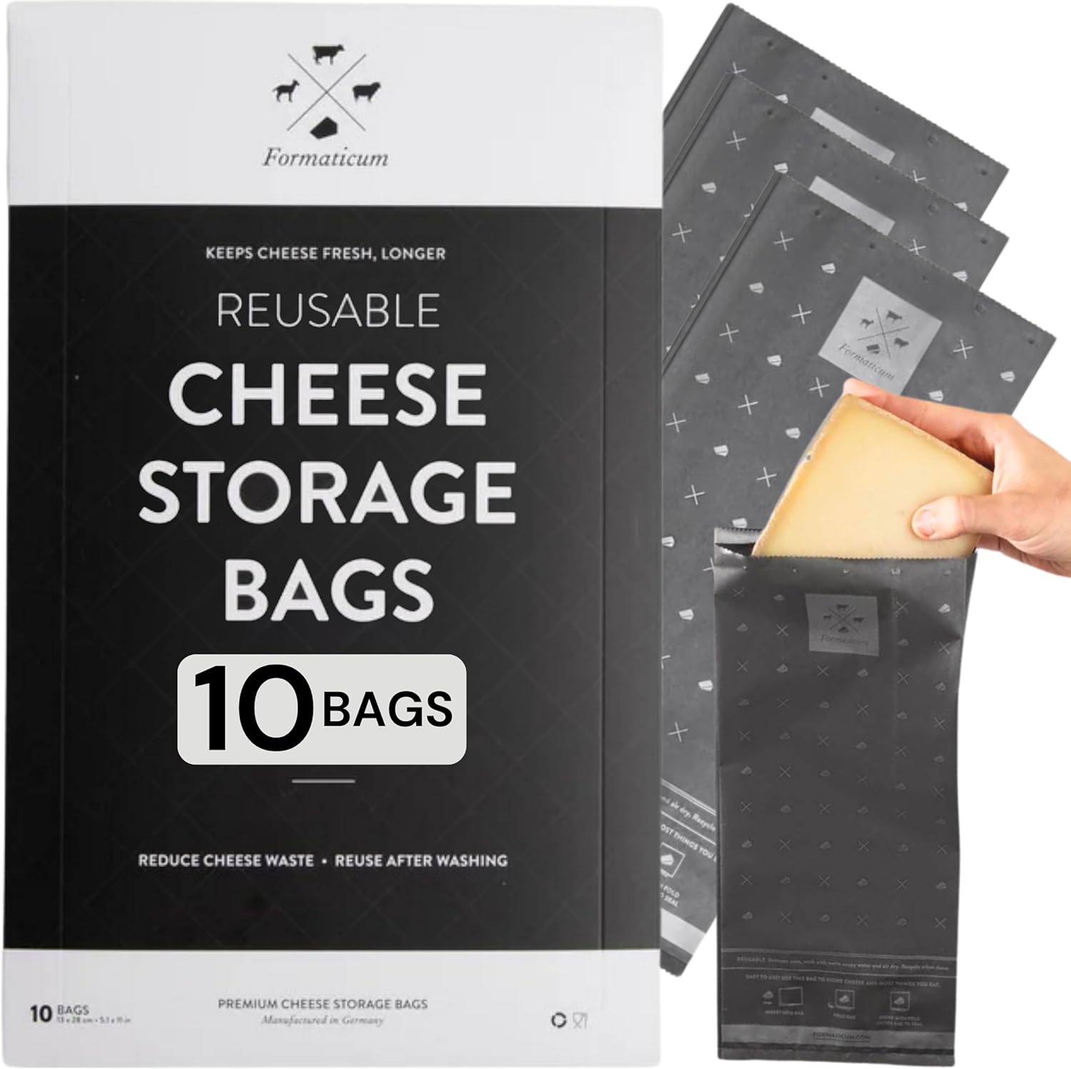 Amazon.com: Formaticum Reusable Cheese Storage Bags | Size 5" x 11 ...