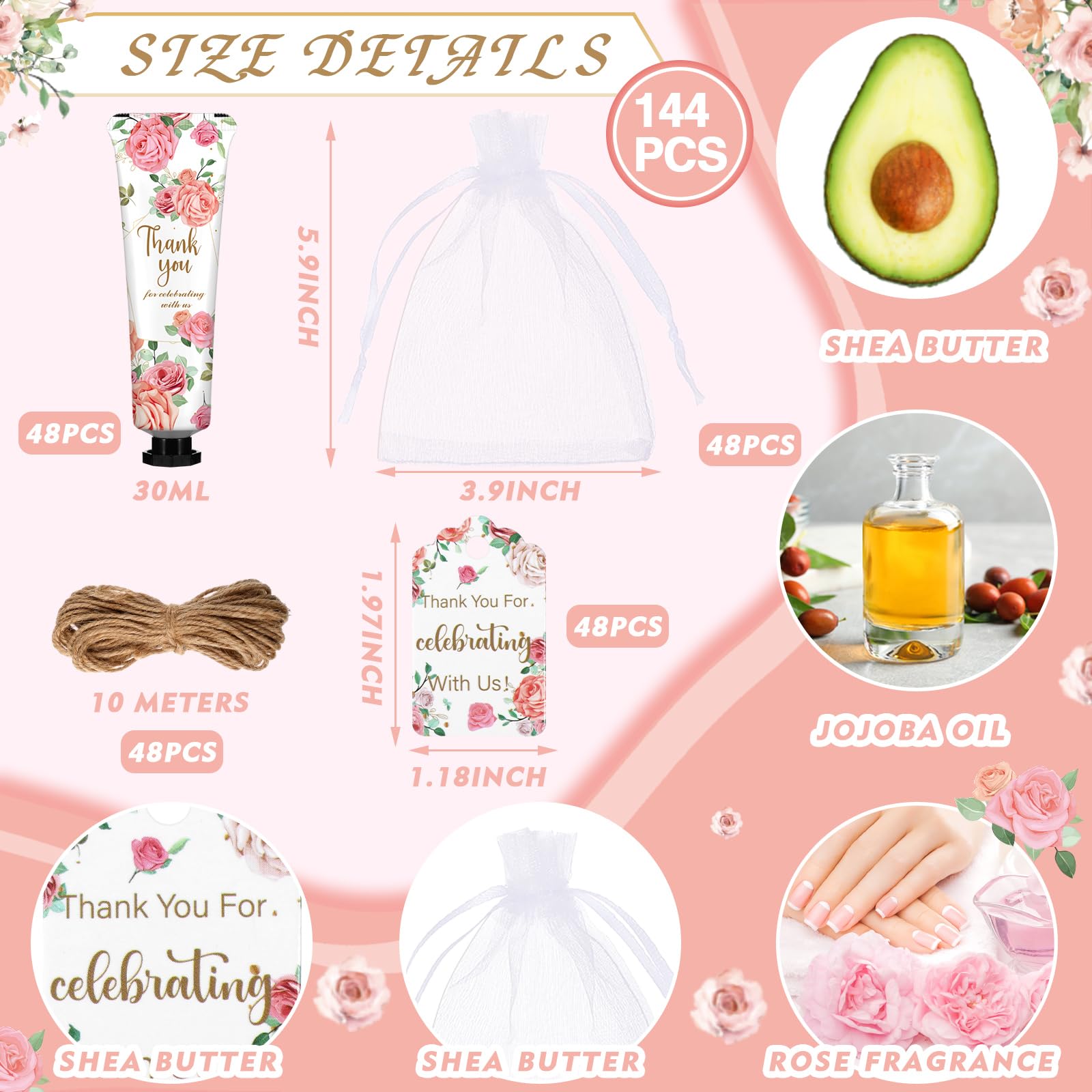 Dansib 48 Sets Baby Shower Hand Cream Wedding Hand Cream Gifts Baby ...