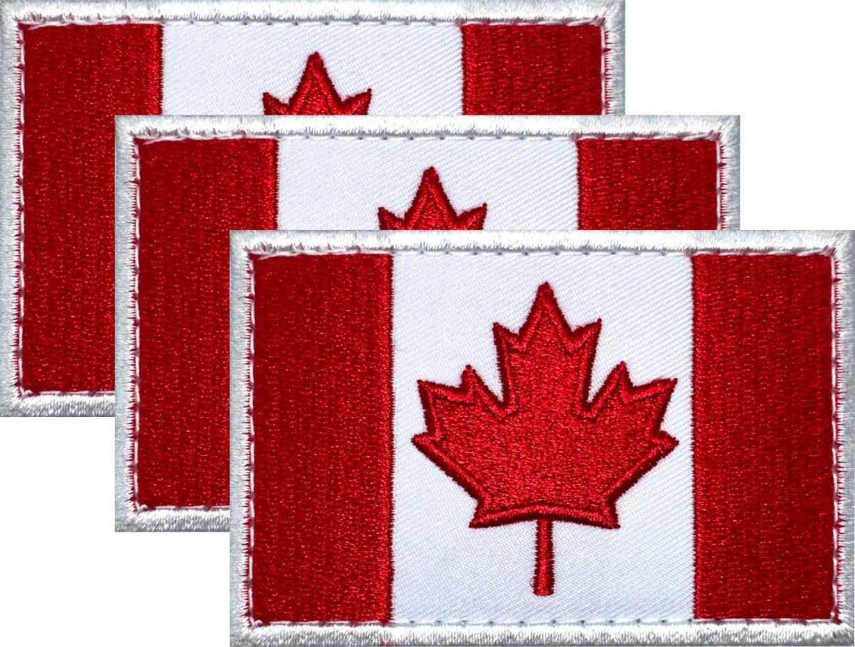 Amazon.com: DM 3Pack Canada Flag Embroidery Patches Tactical Canadian Flag Patches for Hats ...