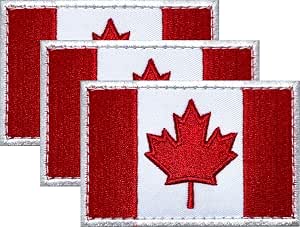 Amazon.com: DM 3Pack Canada Flag Embroidery Patches Tactical Canadian ...