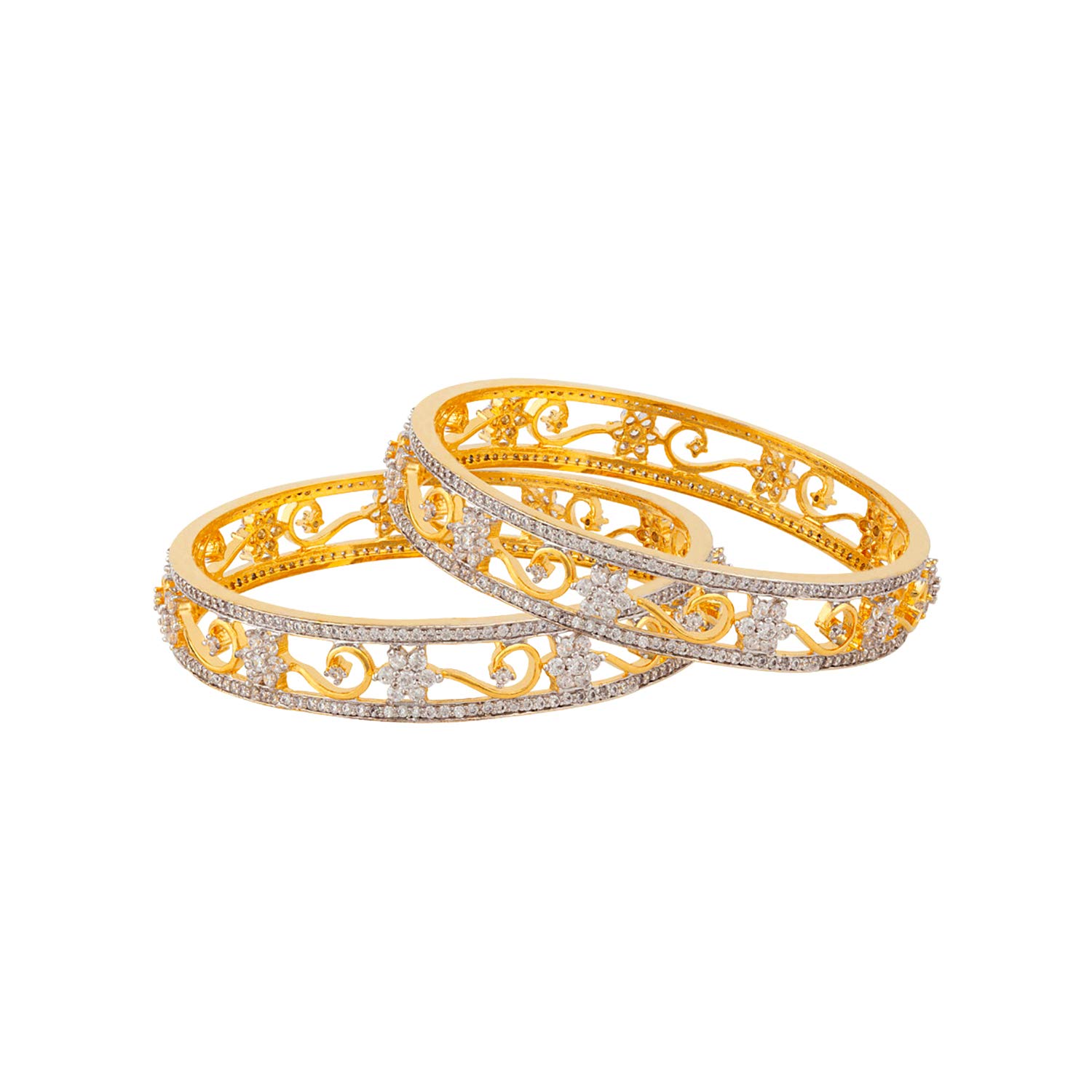 Buy Voylla American Diamond CZ Floral Inspired Bangles at Amazon.in