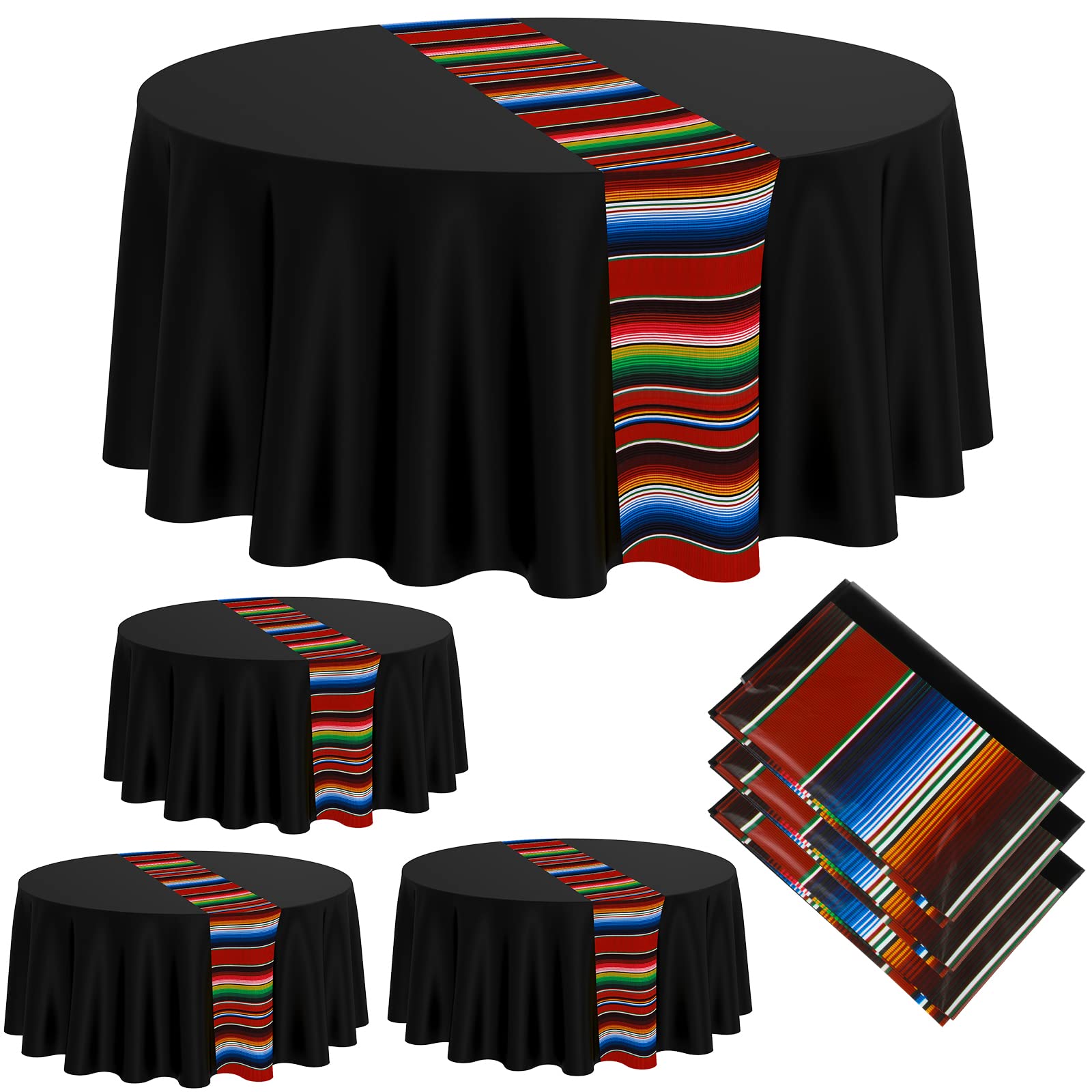 Amazon.com: Oudain 3 Pcs Fiesta Tablecloth 84 Inch Plastic Tablecover ...