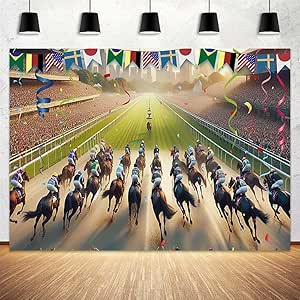Amazon.com : 8X6ft Horse Racing Photography Backdrop, Kentucky Derby ...