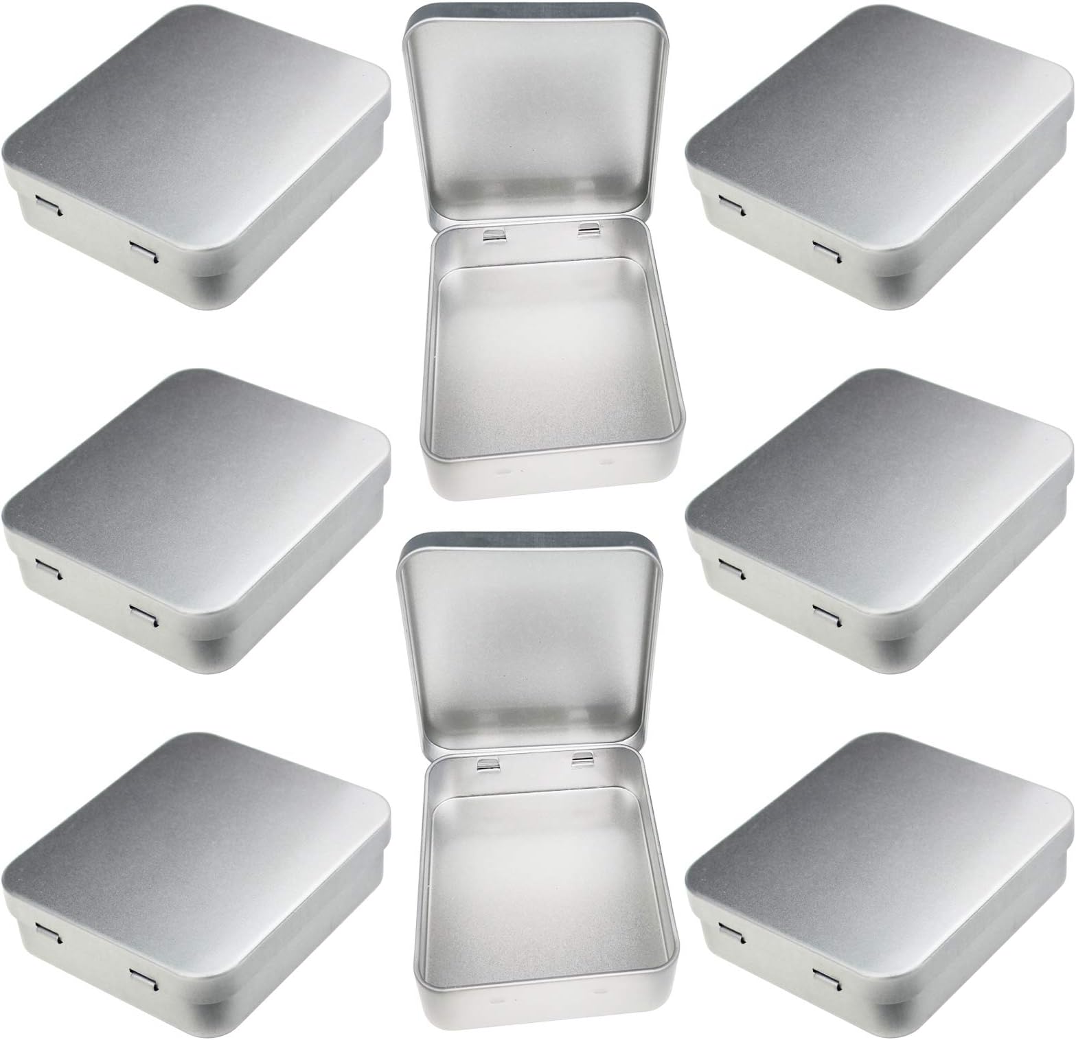 Amazon.com: Wobe 12pcs Metal Rectangular Empty Hinged Tins Box ...