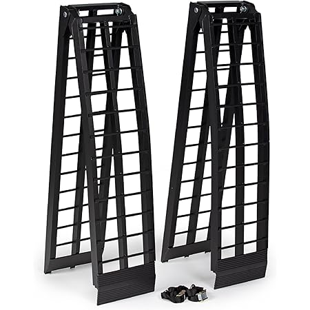 Amazon.com: Titan Ramps 8 FT Pair Arch Ramps Loading, Black Aluminum ...