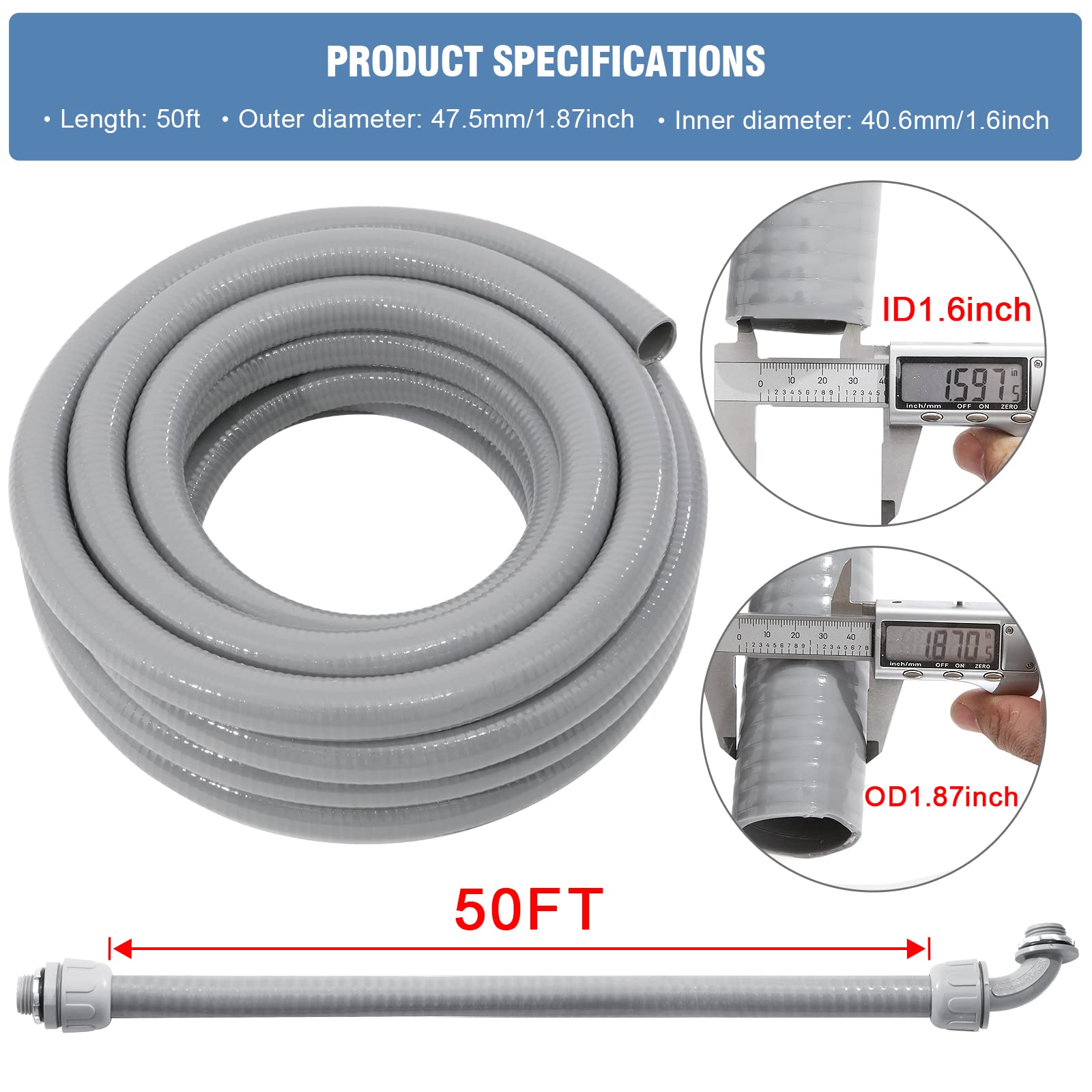 Snapklik.com : DWALE Liquid-Tight Conduit And Connector Kit,Flexible ...