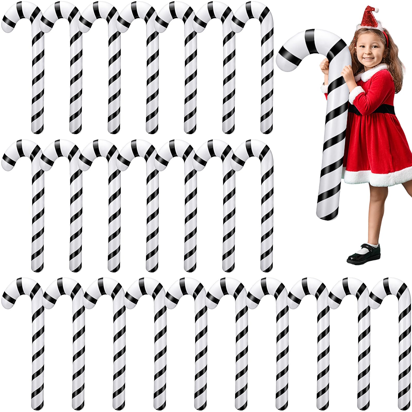 Amazon.com: Leyndo 24 Pcs 35 Inch Inflatable Candy Canes for Christmas ...