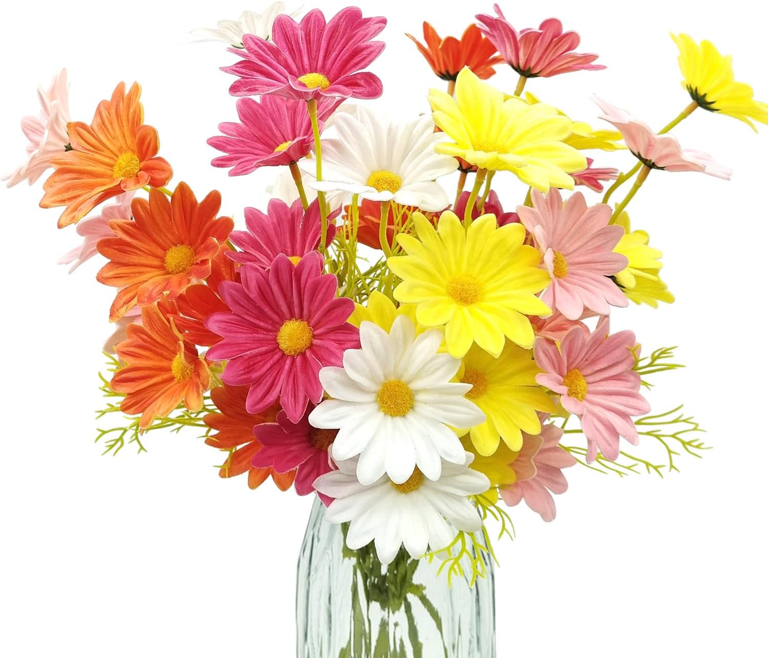 Amazon.com: FOUSUKA 10 Bundles Artificial Daisy Flowers Real Touch PU ...