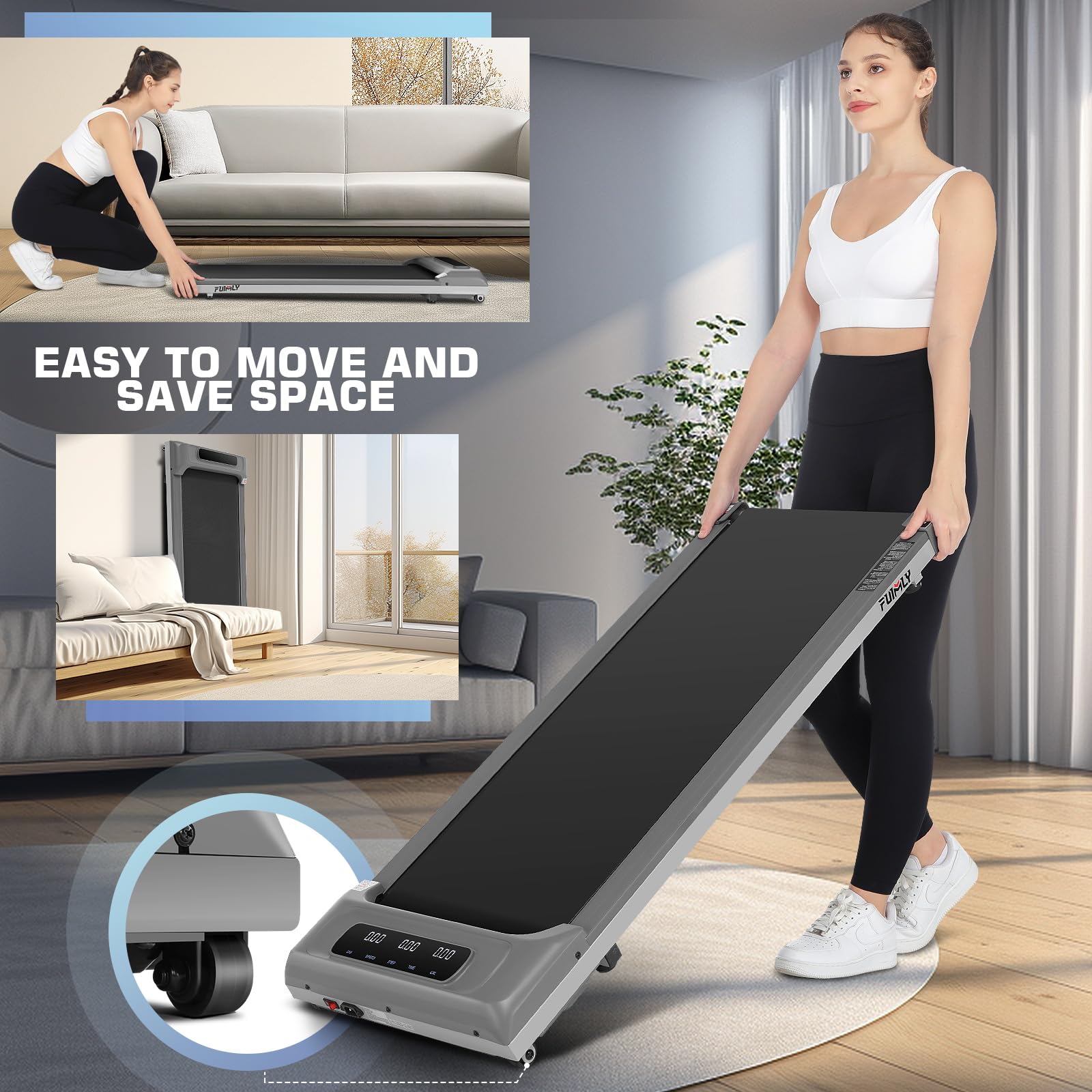 Snapklik.com : Walking Pad Treadmill 300 Lb Capacity, Under Desk ...
