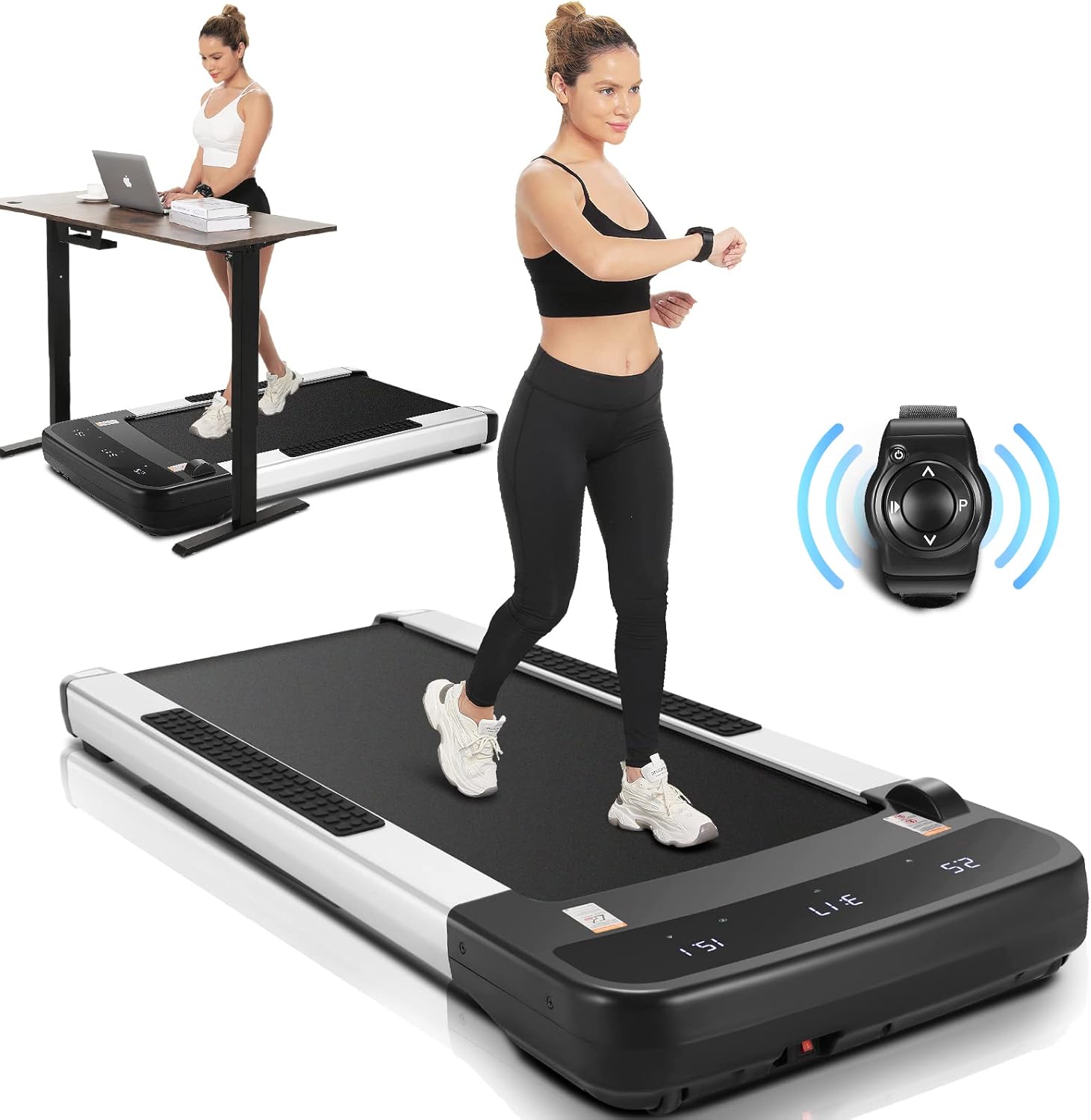 Amazon.com : ANCHEER Walking Pad Under Desk Treadmill Max 300lbs Weight ...