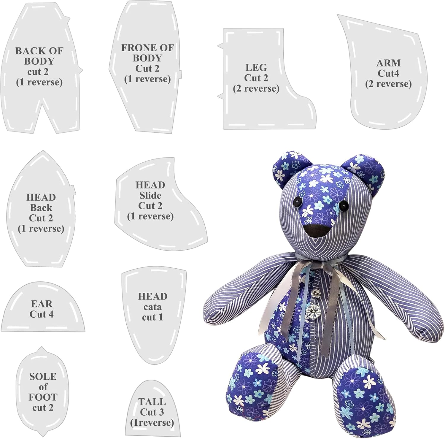 Memory Bear Template,Memory Bear Sewing Pattern,Memory Bear Template ...