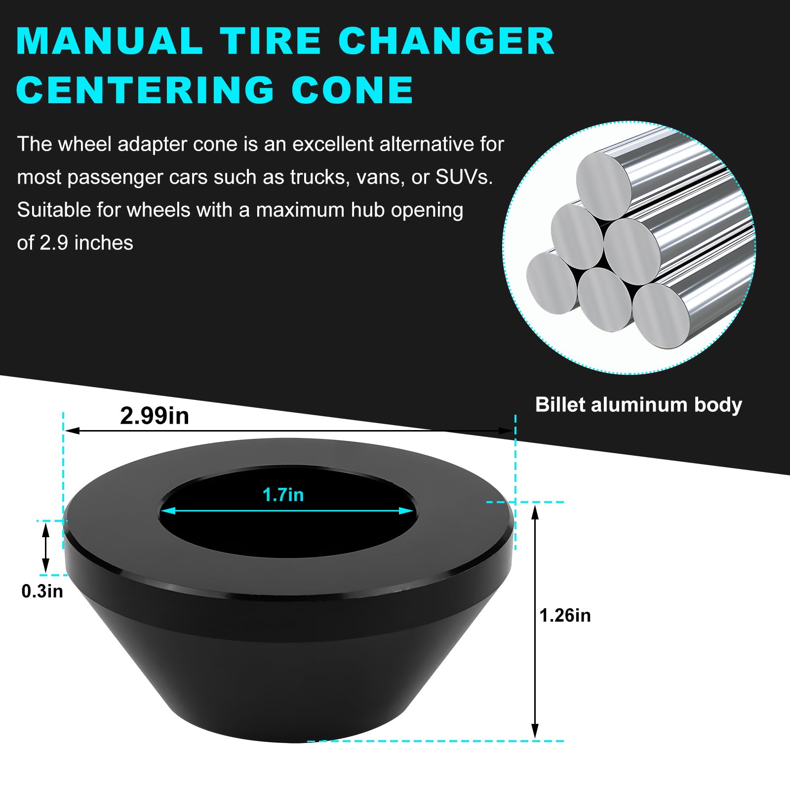 Snapklik.com : Povtii Manual Tire Changer Centering Cone, Aluminum ...