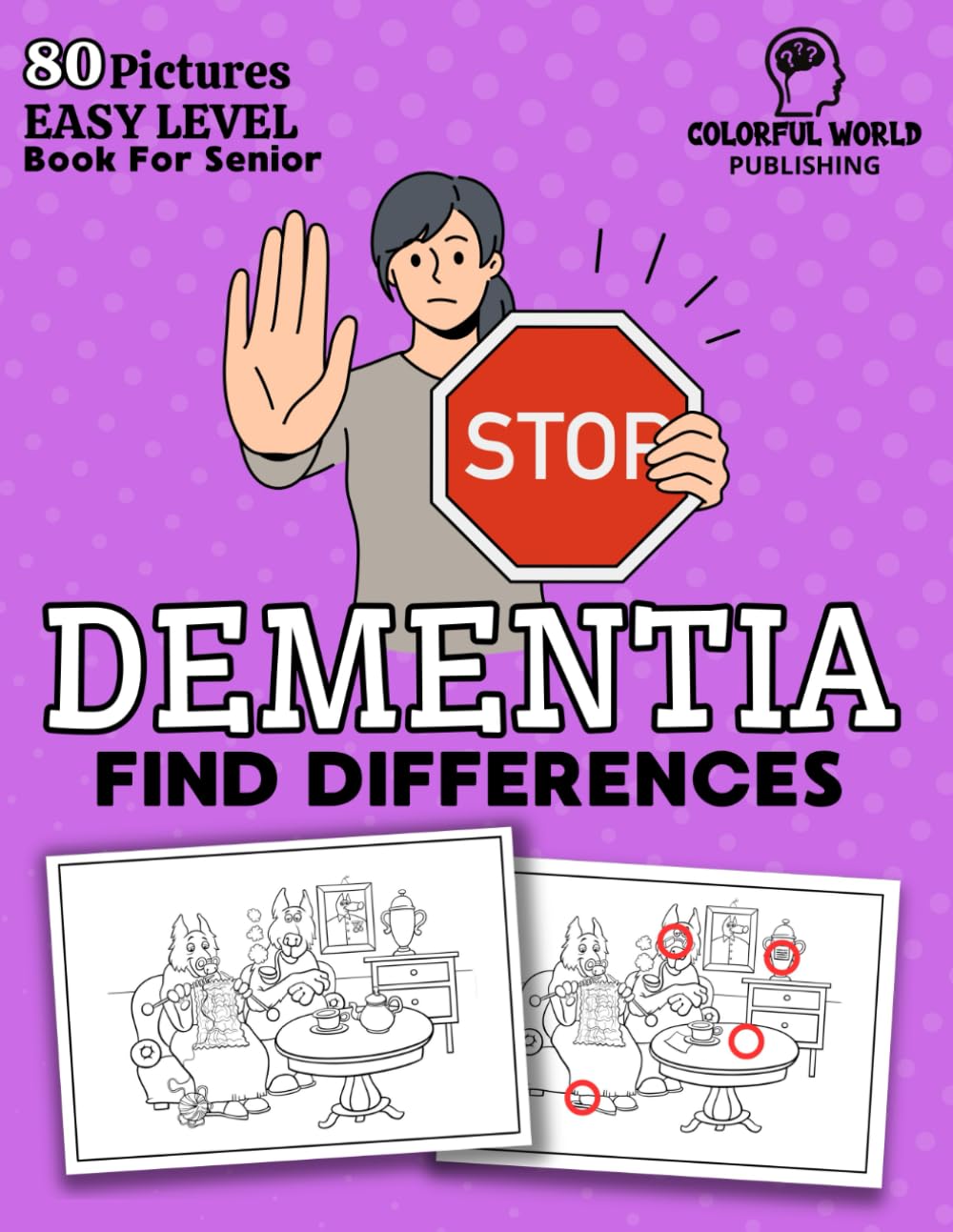 Stop Dementia - Find Differences Book For Senior: Easy Level, 80 ...
