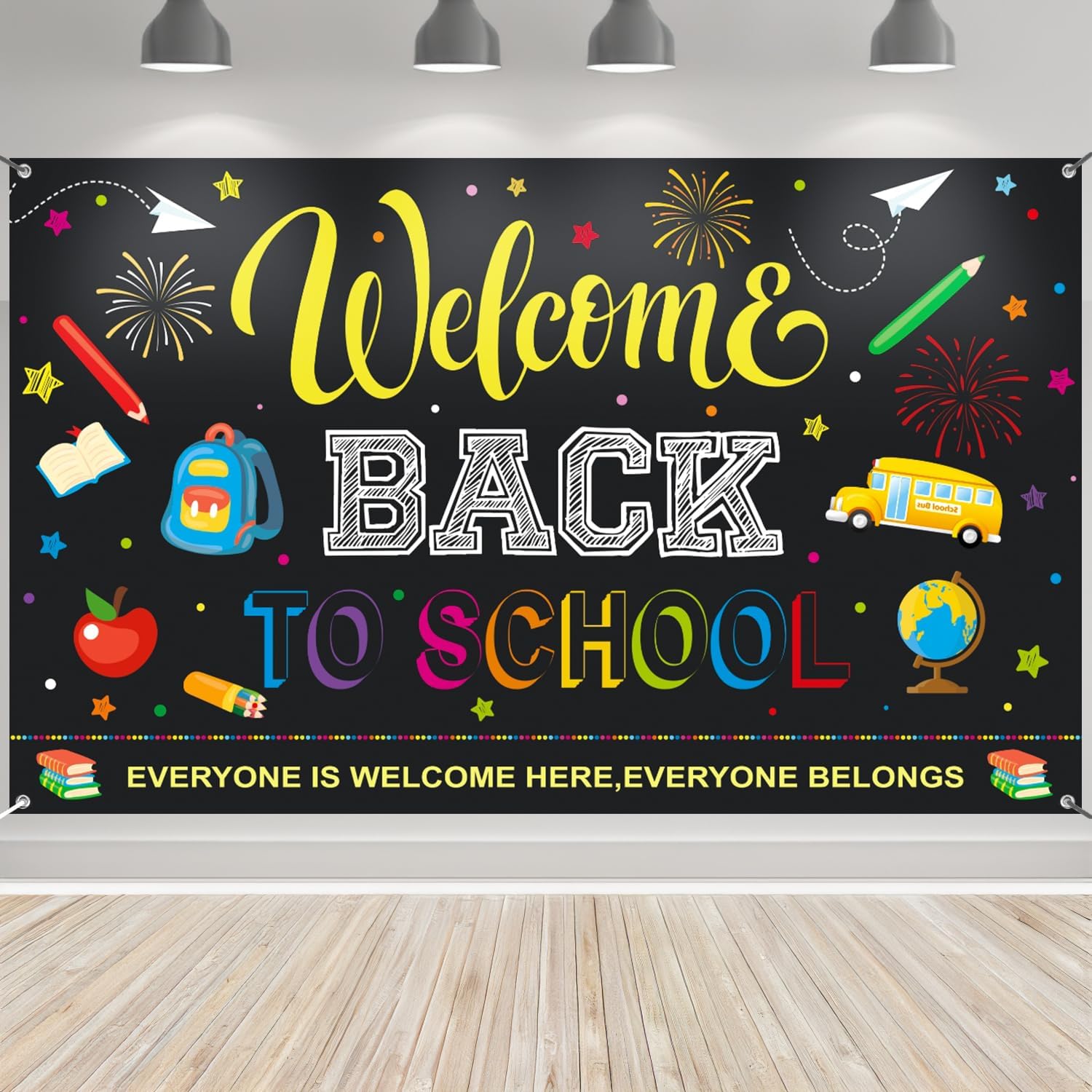 Amazon.com : Welcome Back to School Backdrops, Hanging Fabric ...