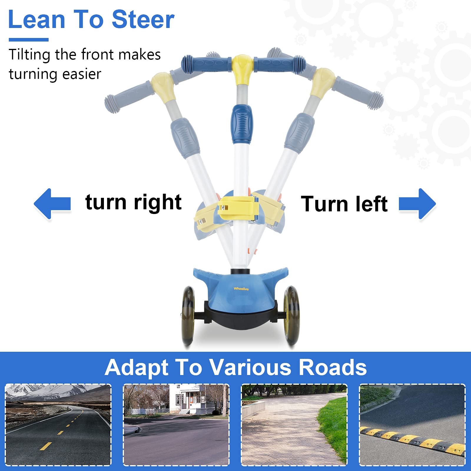 Wheelive 2 in 1 Kick Scooter with Removable Seat, 3 LED Wheels Kick ...