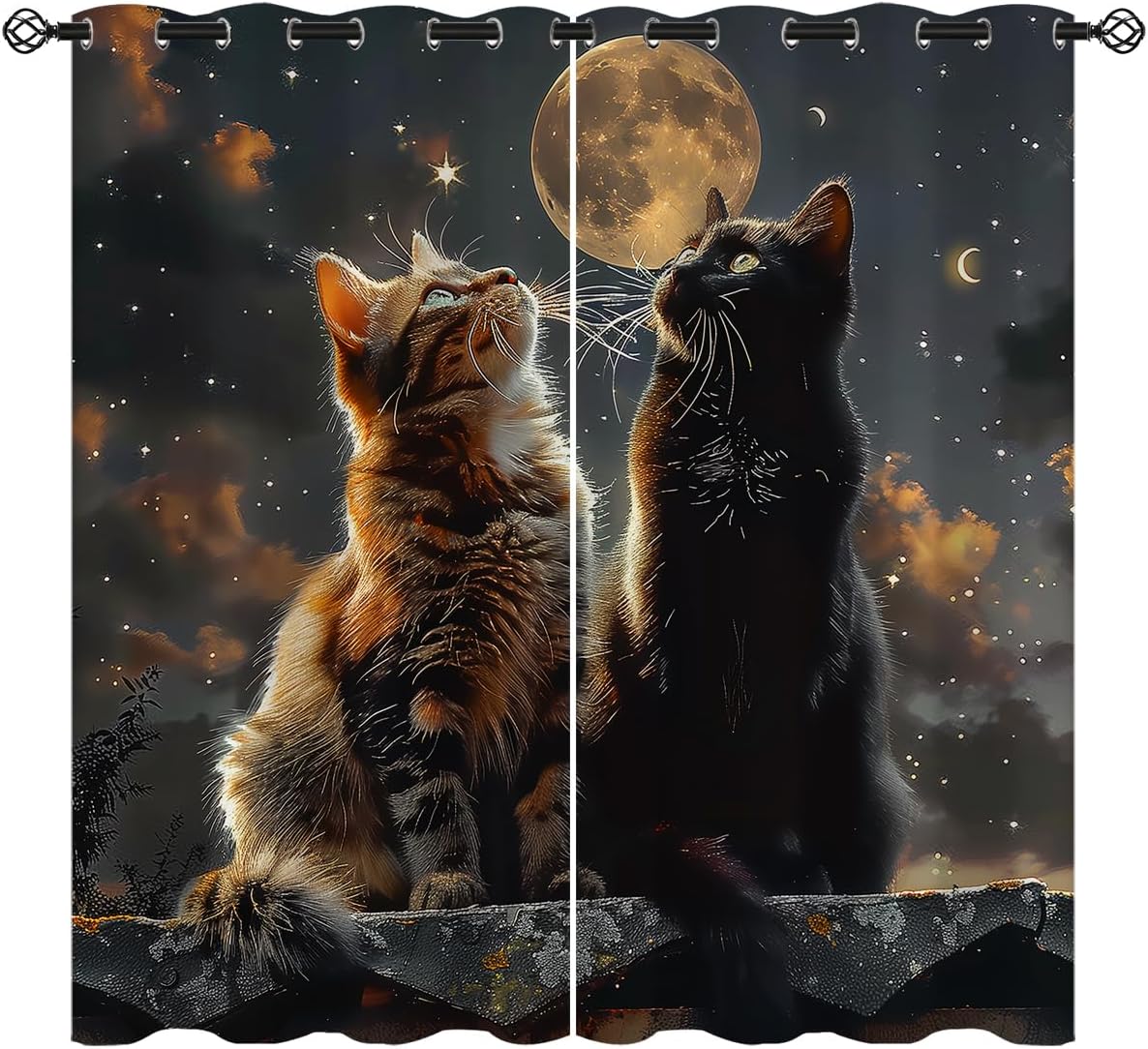 Amazon.com: Cat Blackout Curtains for Girls Boy Home Decor, Cute Animal ...