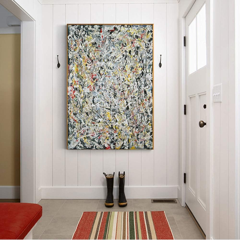 Amazon.com: Paint by Numbers for Adults Jackson Pollock White Light Digital Oil Canvas Painting ...