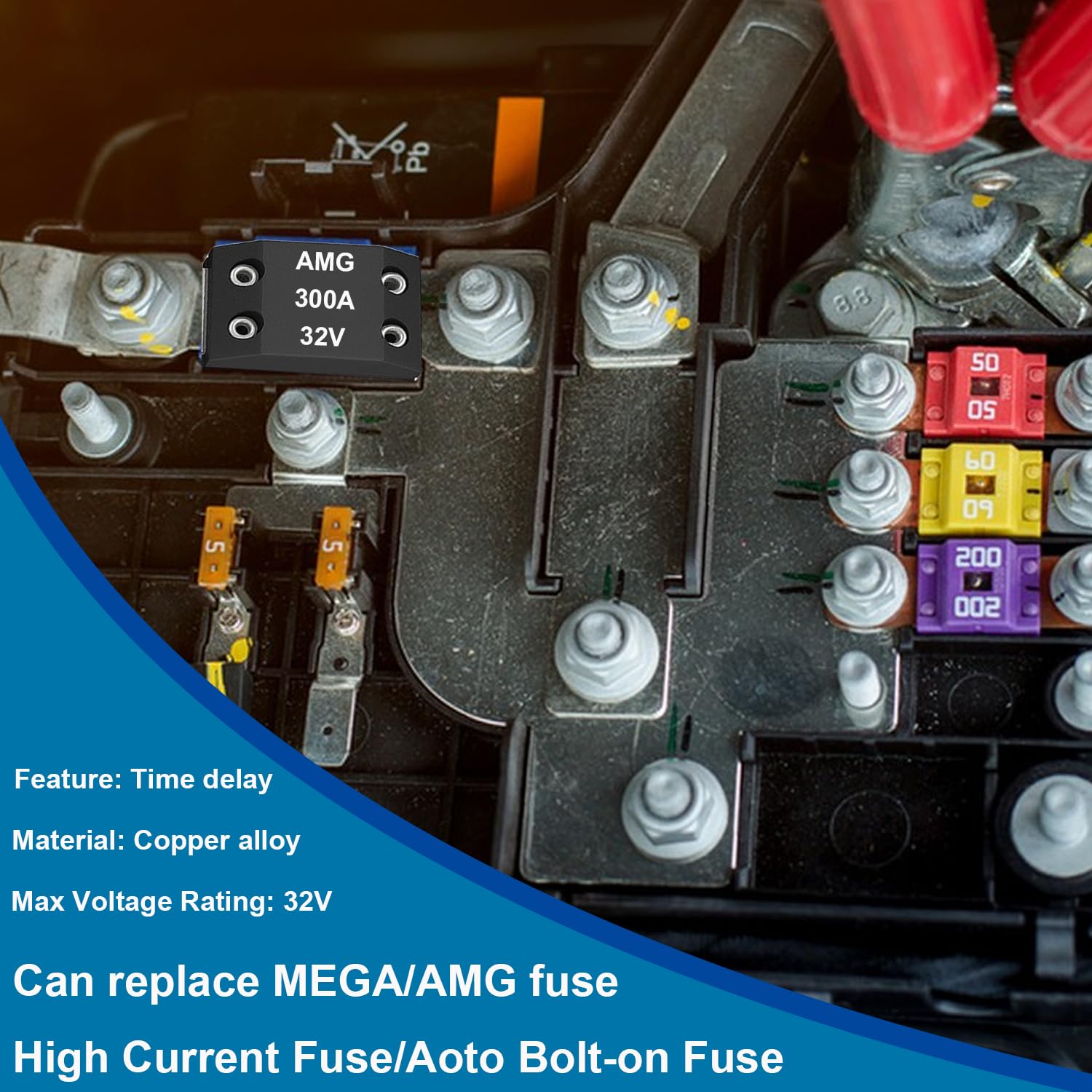Snapklik.com : Tnisesm 2Pcs MEGA/AMG High Current Fuse Bolt-on Fuse ...
