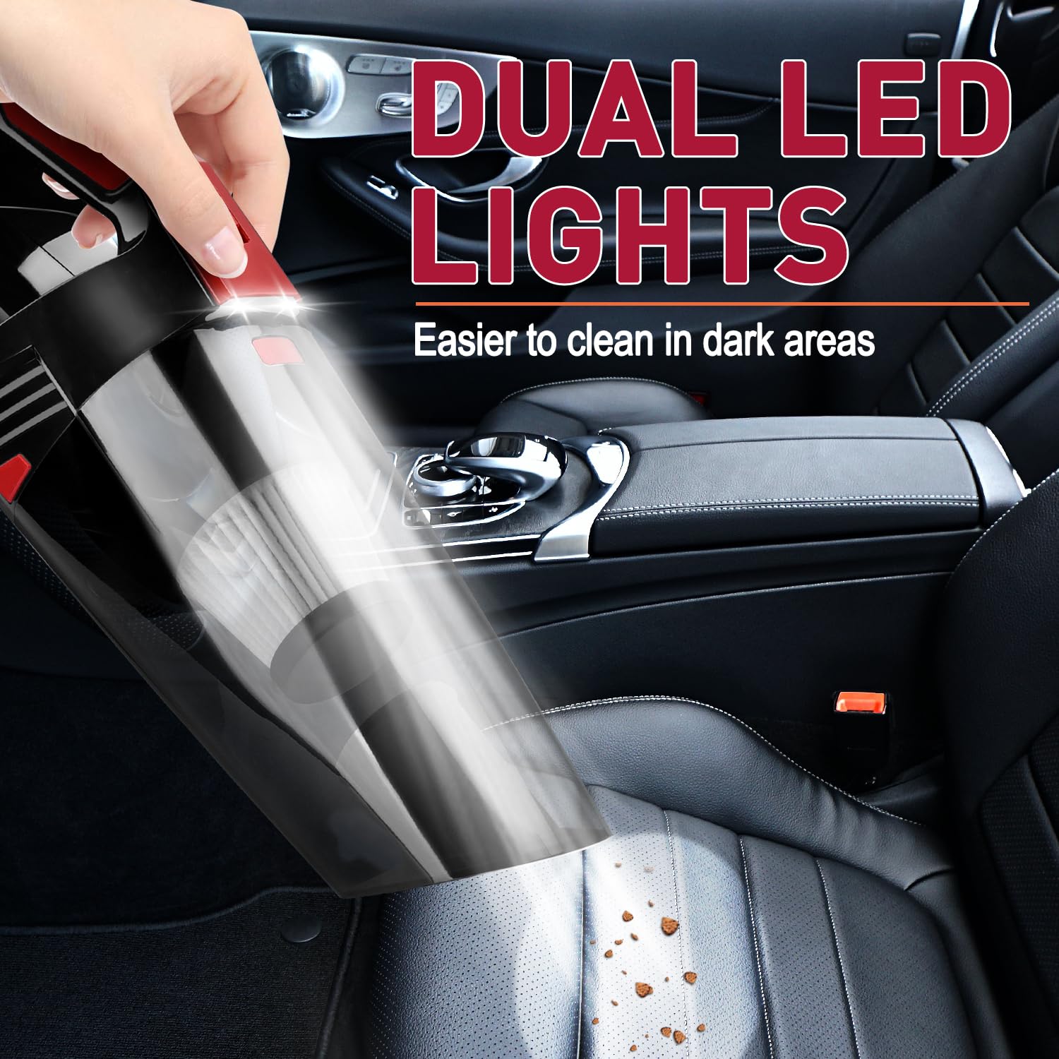 KMM Handheld Vacuum, 9000PA Car Vacuum Cordless Rechargeable, Mini ...