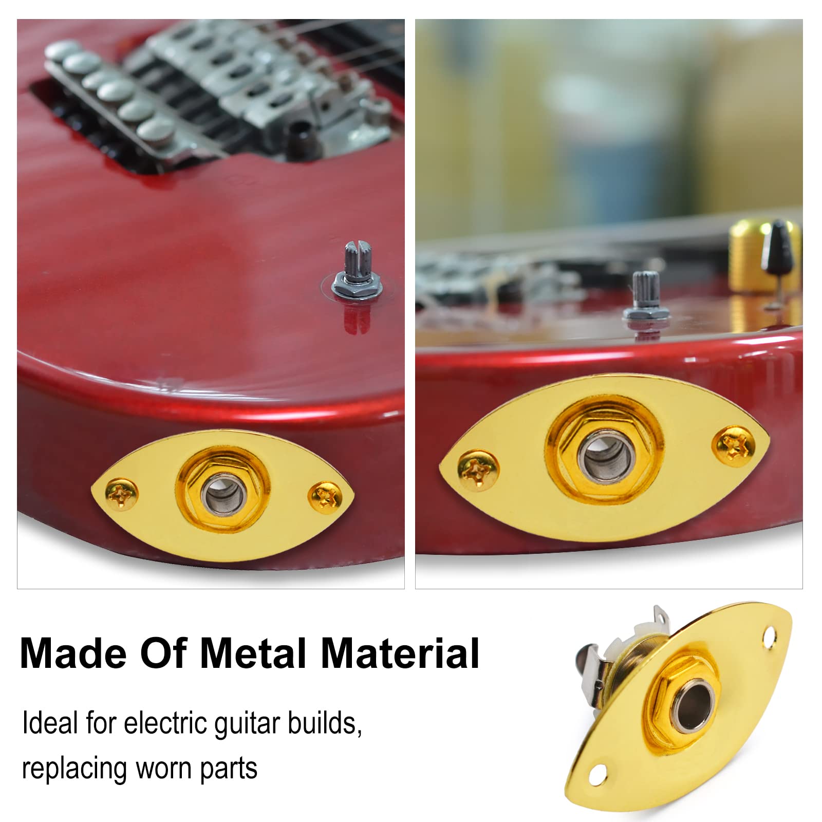 Snapklik.com : MAXCHEER 1/4" Oval Guitar Jack 6.35mm Output Input Plug ...
