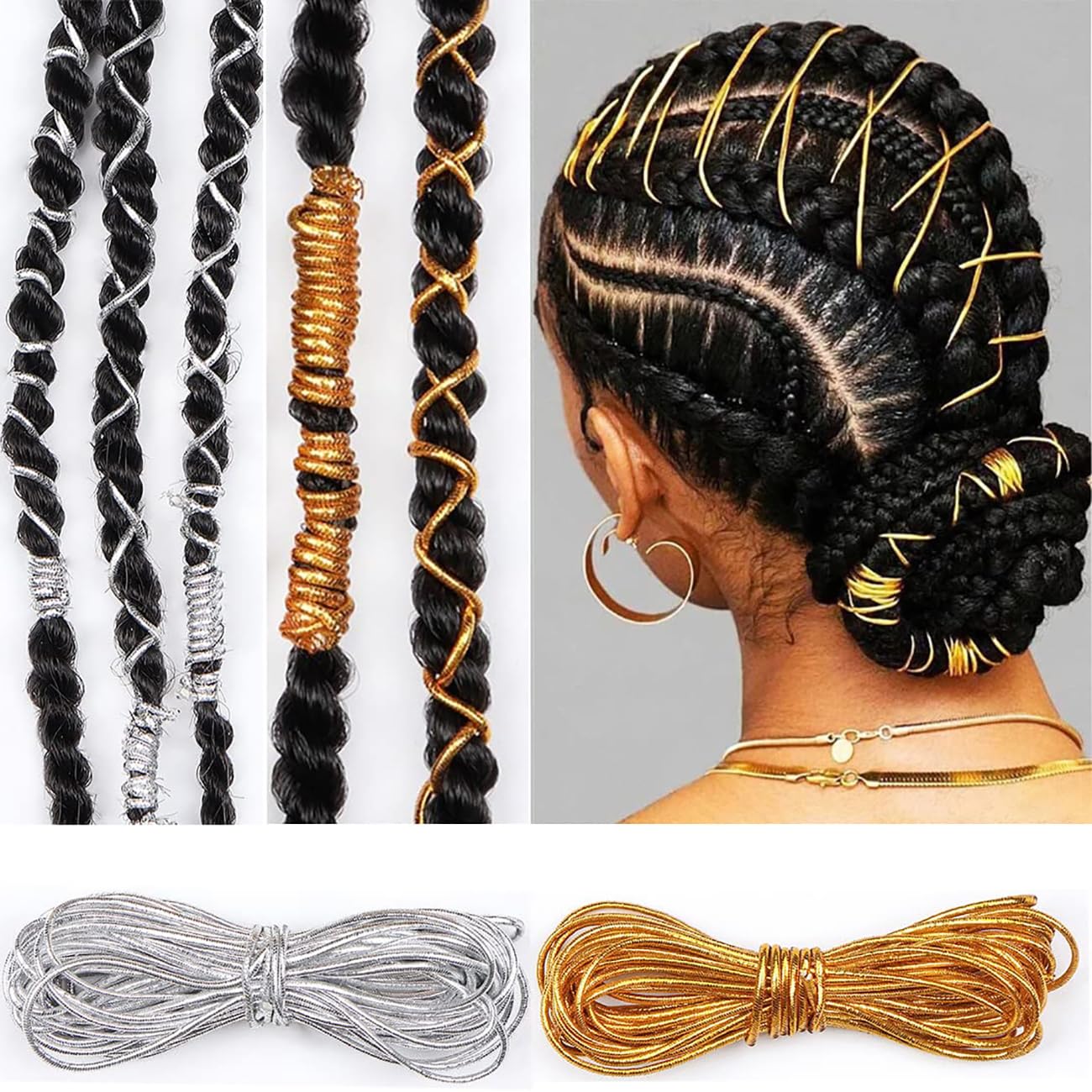 Amazon.com: 4Pcs Braid Accessories for Women, Braids Hair Accessories ...
