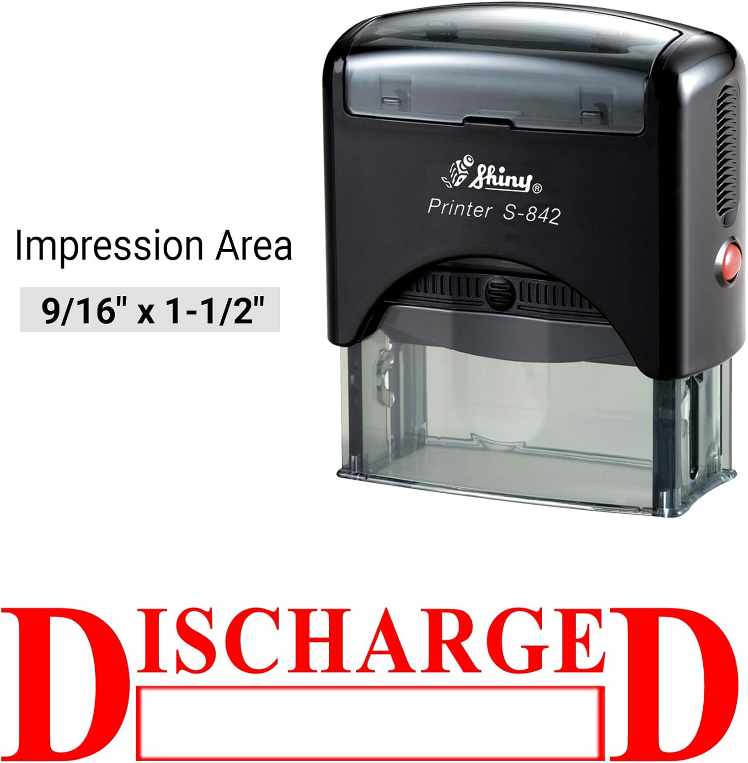 Amazon.com : Shiny 842 DISCHARGED Text Self Inking Rubber Stamp ...