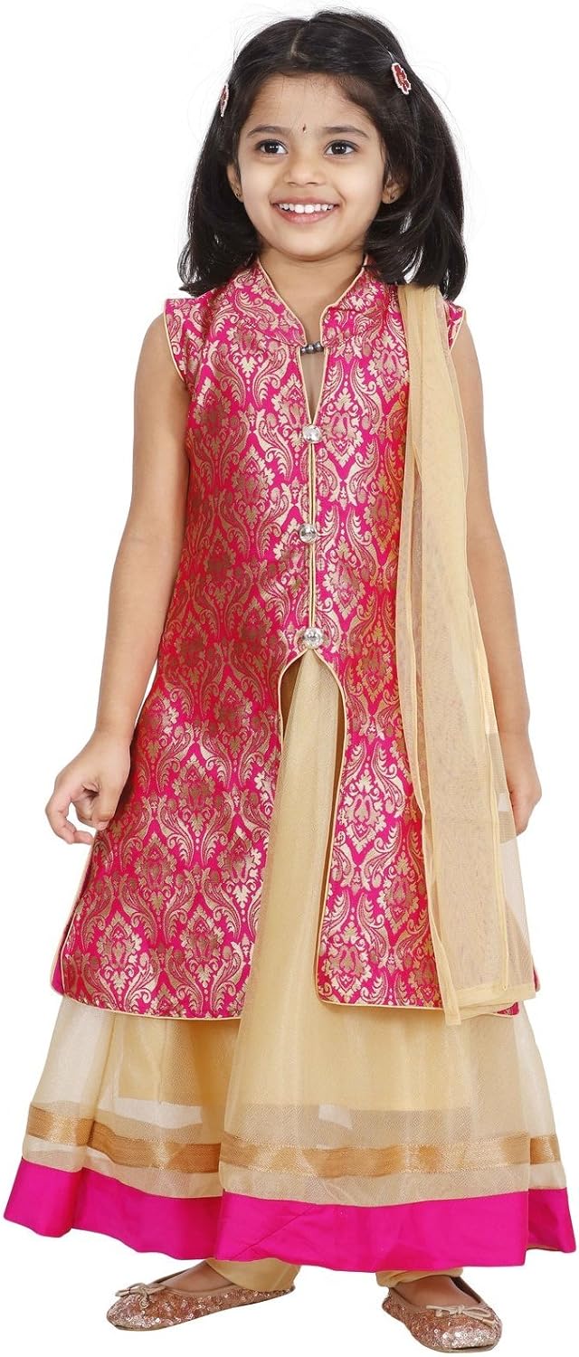 Amazon.com: Ashwini Girls Netted Salwar Pink Suit: Clothing, Shoes ...