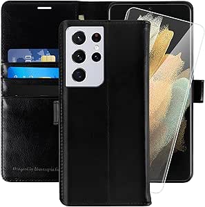 Amazon.com: MONASAY Wallet Case Compatible for Galaxy S21 Ultra 5G, 6.8 inch [Screen Protector ...