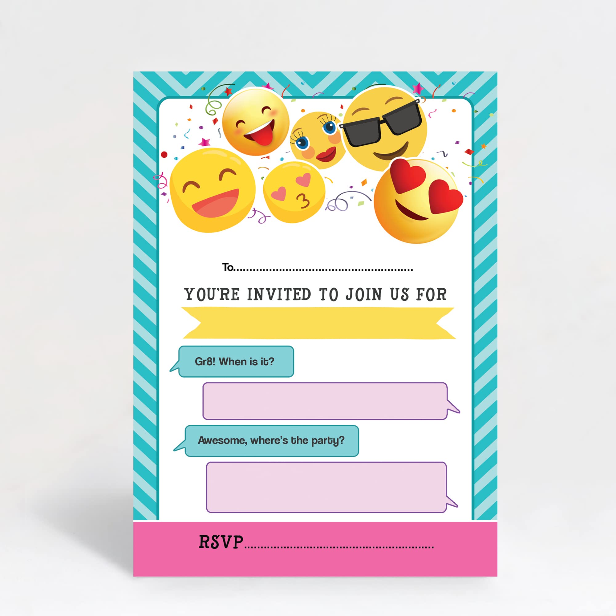 Emoticon Birthday Invitation 20 Emoji Birthday Party Invitations With