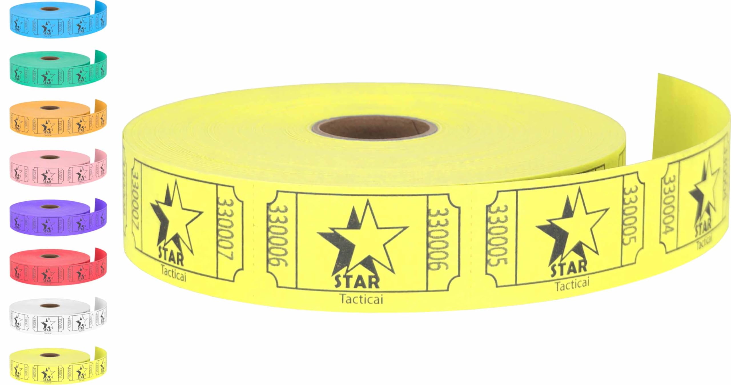 Amazon.com : Tacticai 1000 Raffle Tickets, Star, Yellow (8 Color ...