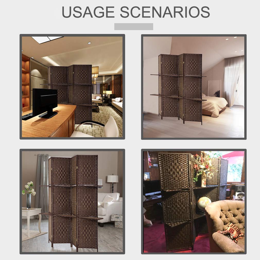 AMBITION LAND Room Divider With Shelves, Privacy Screen, Room Dividers ...