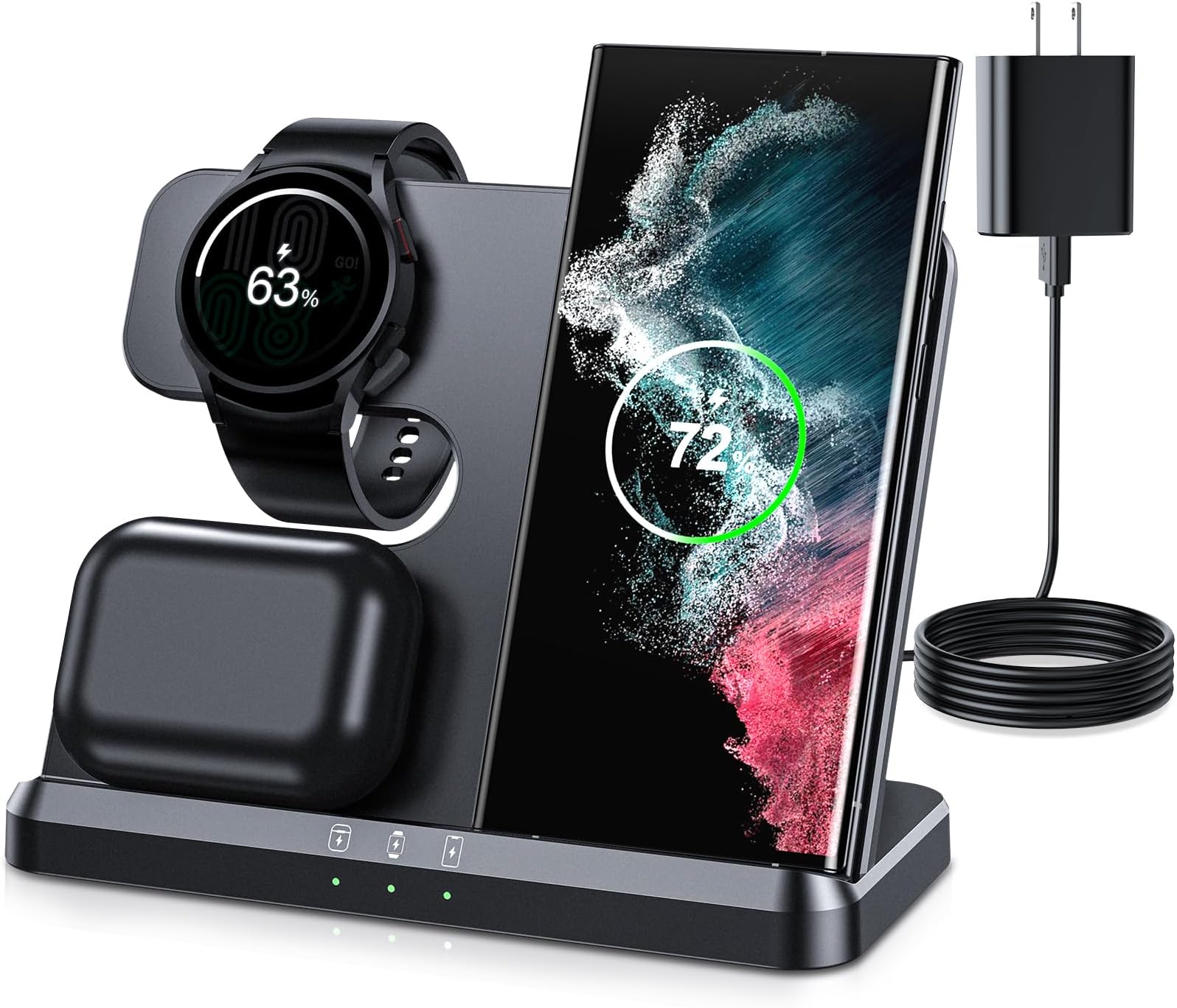 Amazon.com: Wireless Charger 3 in 1, Foldable Fast Charging Station ...