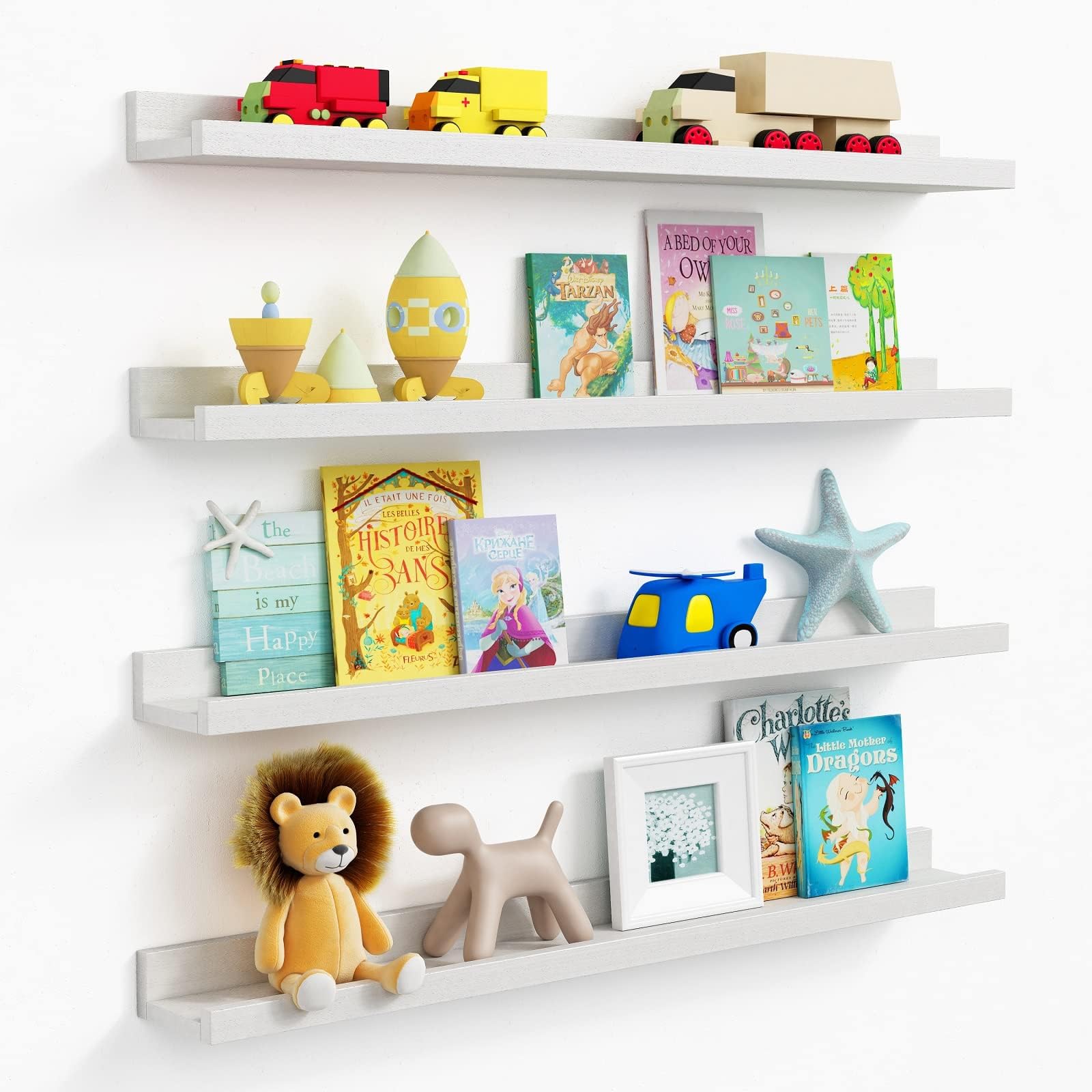 Amazon.com: Picture Shelves for Wall,Long Floating Ledge Set of 4 ...