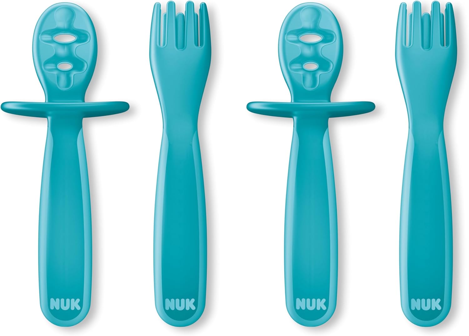 Amazon.com: NUK Pretensil Dipper Spoon & Fork Set, Baby & Toddler Self ...