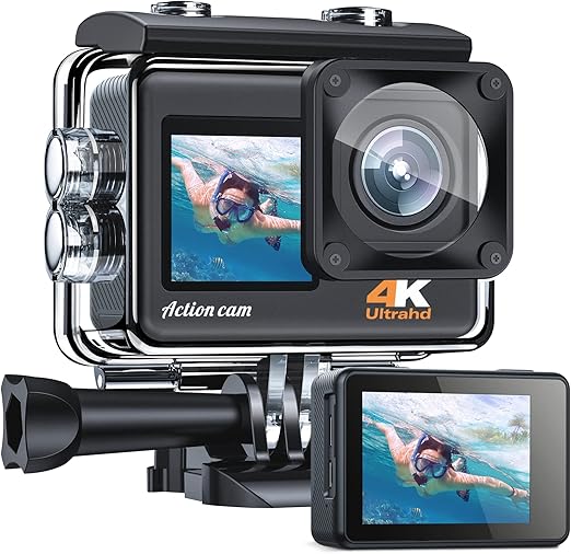 Amazon.com: CAMWORLD Action Camera 4K 24MP Ultra HD WiFi Dual Color Screen Waterproof Camera EIS ...