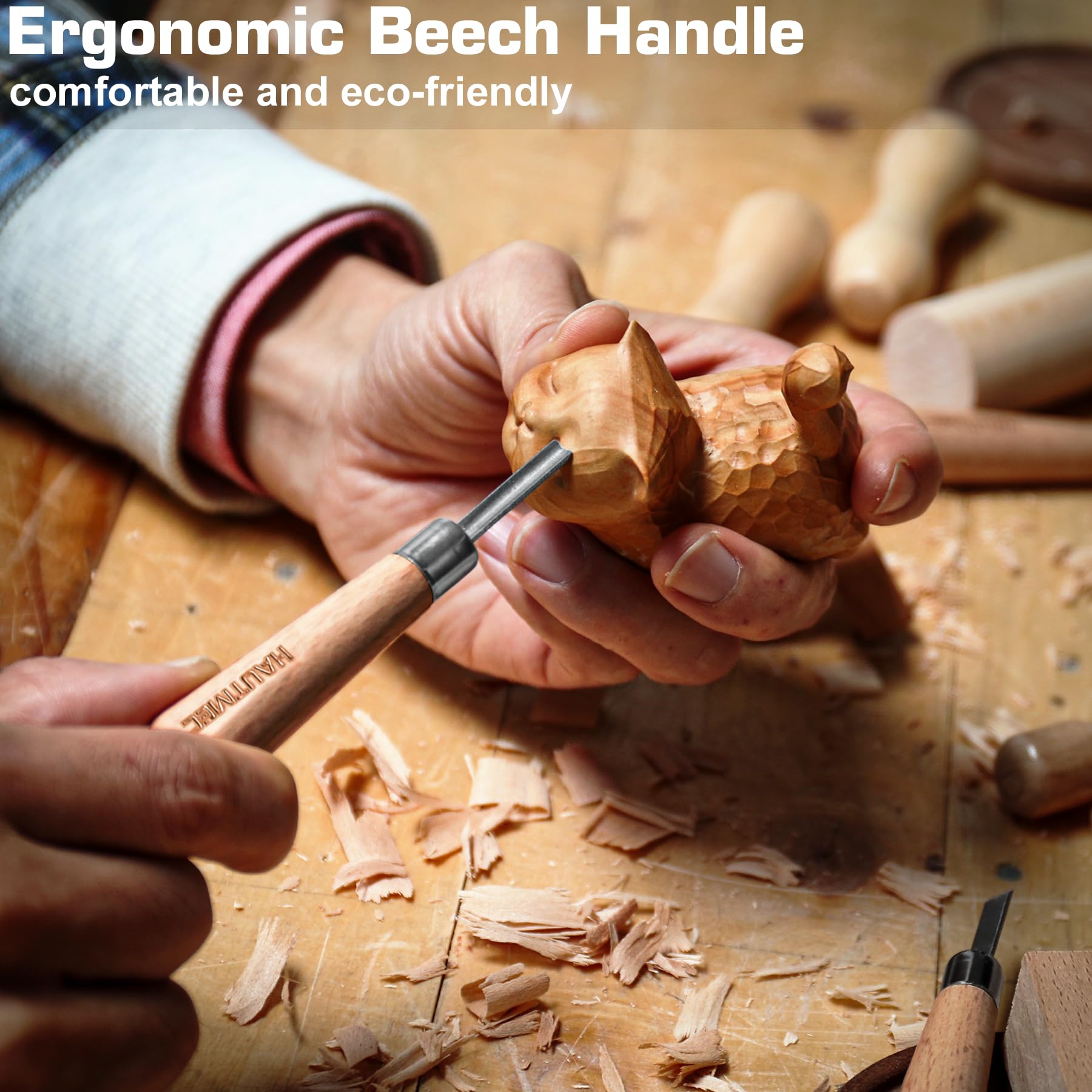 Snapklik.com : HAUTMEC Wood Carving Tool Set - 10 PCS Hand Carving ...