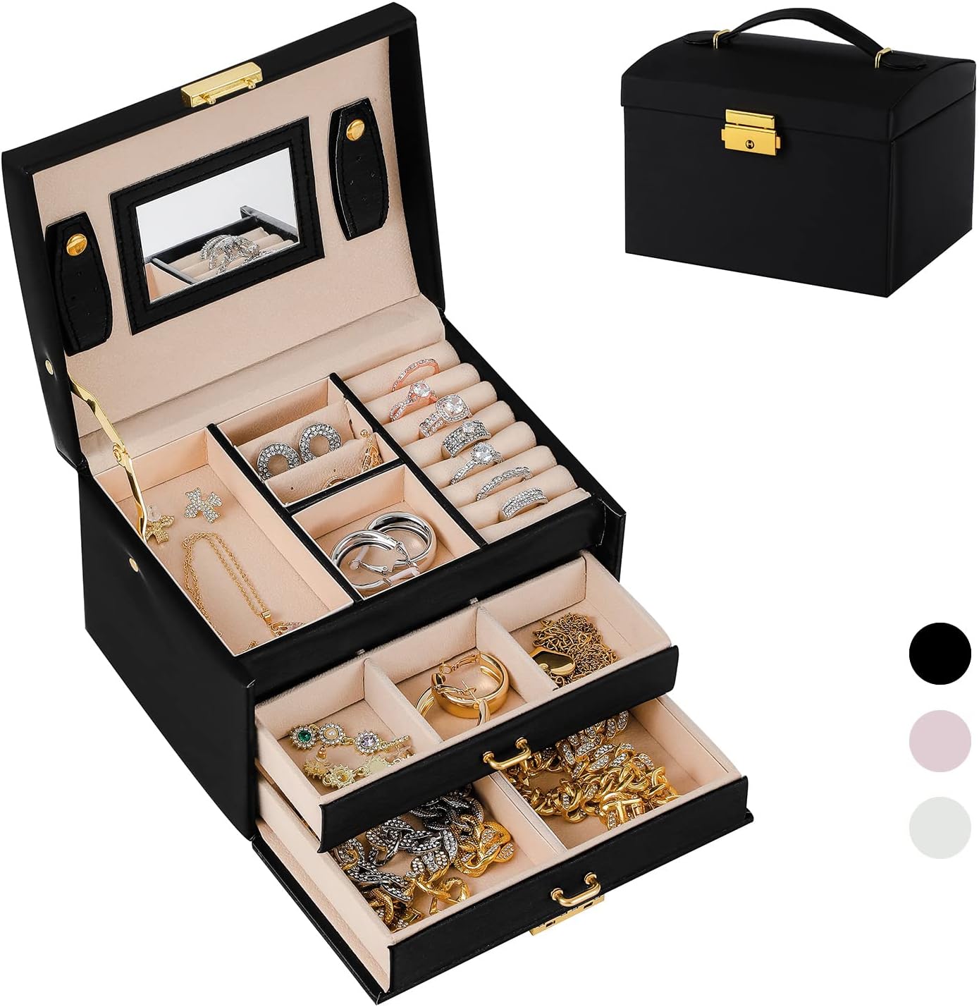 Amazon.com: RISANTRY Jewelry Travel Box for Women, Necklaces Jewelry ...