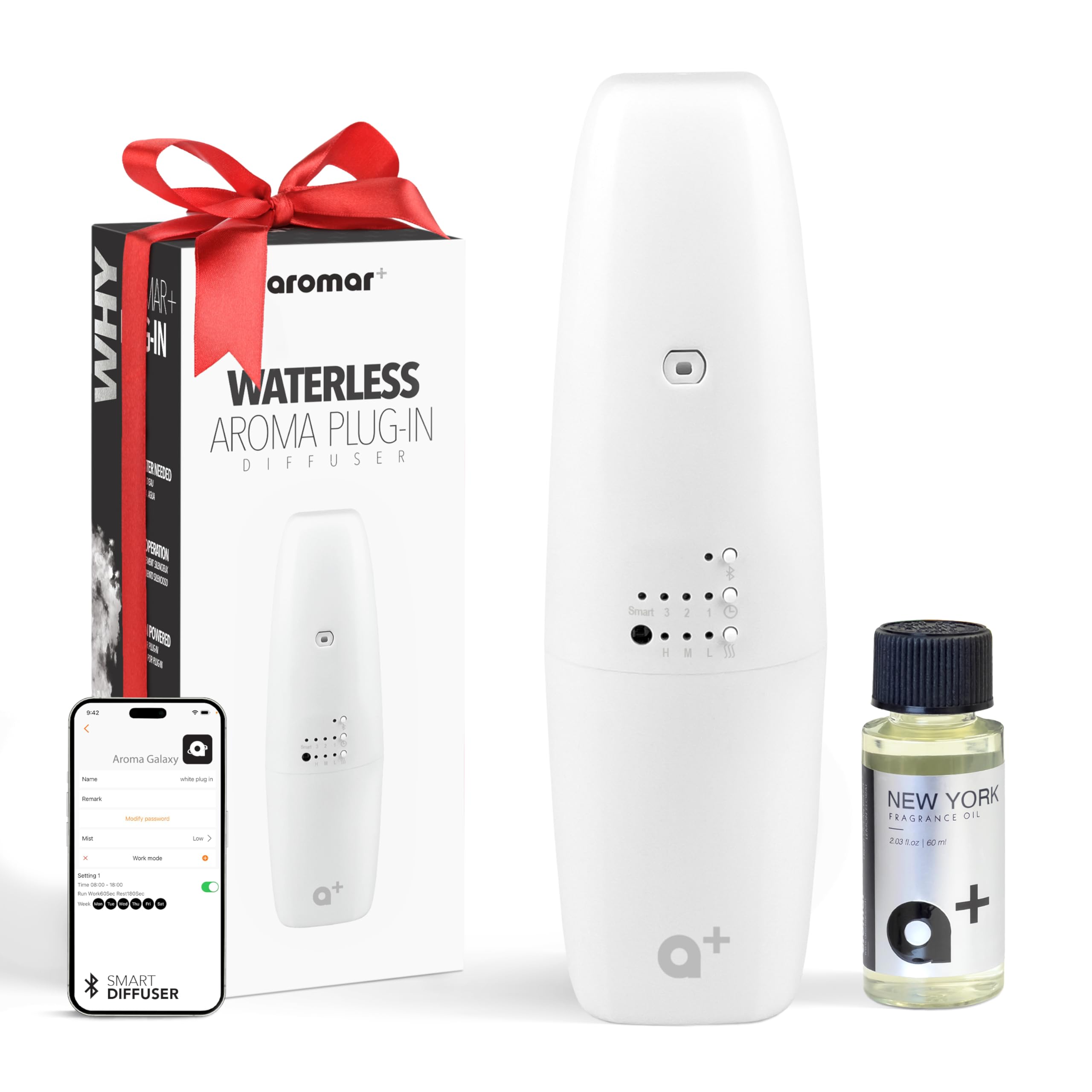 Amazon.com: AROMAR Waterless Plug-in Aroma Diffuser - Cold-Air Essential Oil Machine, App ...