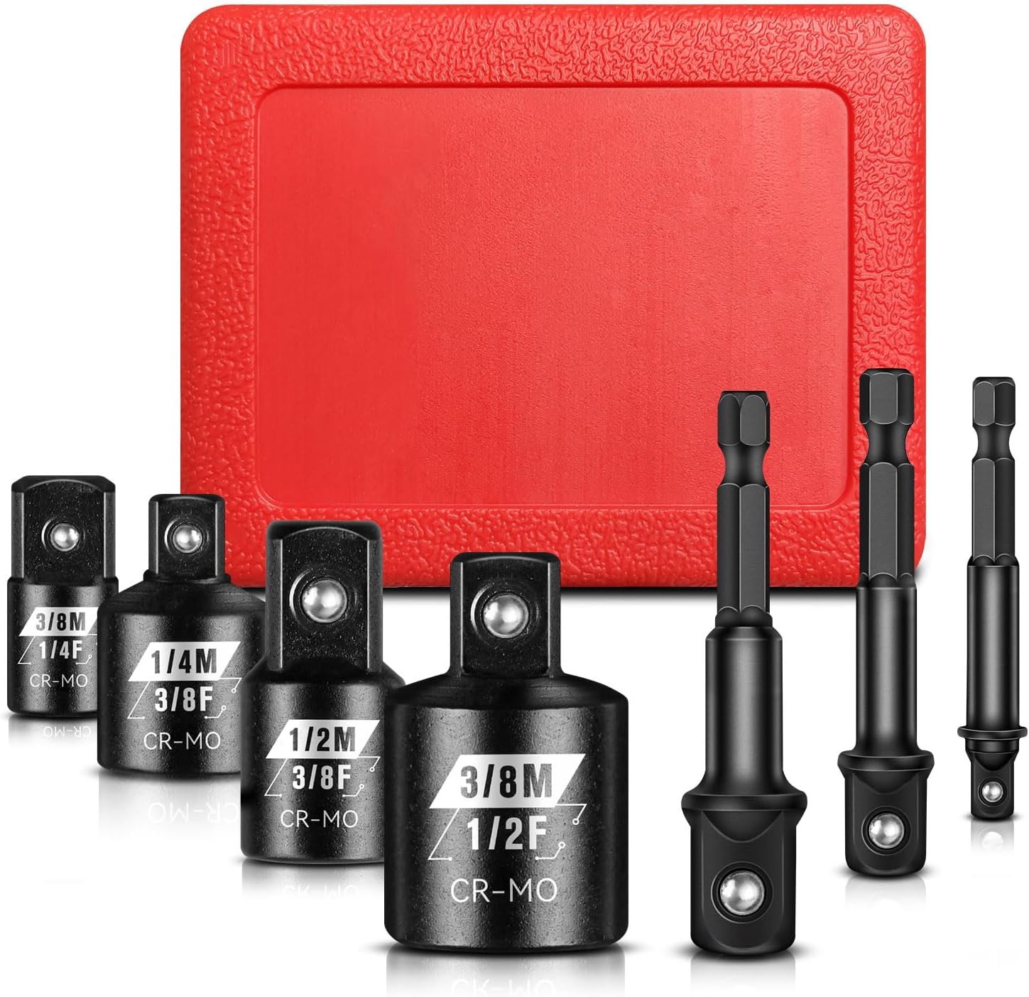 12 Pieces Set Impact Drill Socket Adapter, 1/4"3/8"1/2" Hex Shank ...