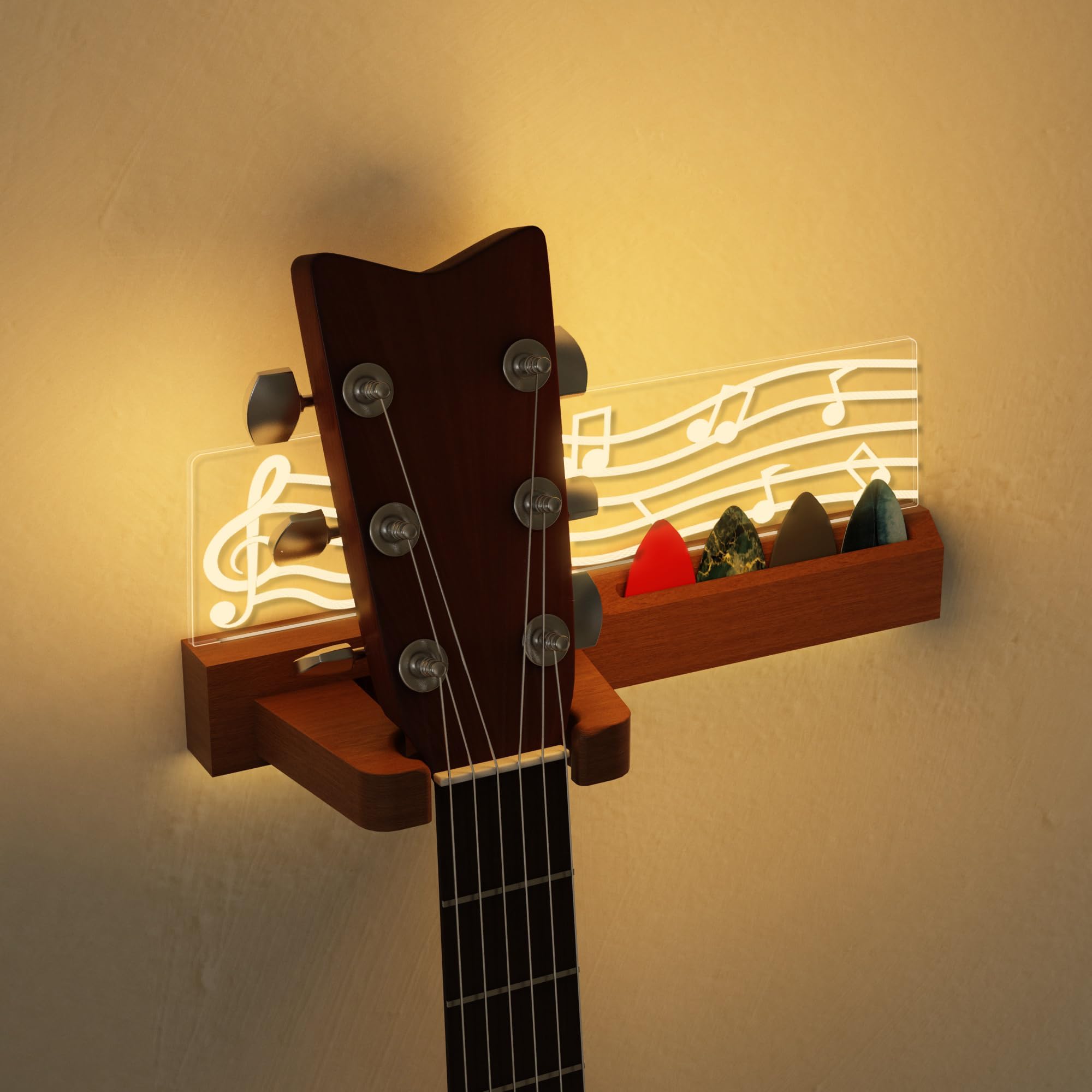 Amazon.com - NZNDB Light Up Guitar Pick Holder, Wooden Guitar Pick ...