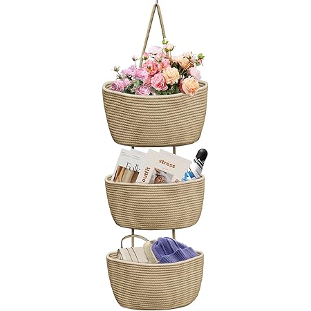 Amazon.com - Over the Door Hanging Basket, 3-tier Wall Mount Hanging ...