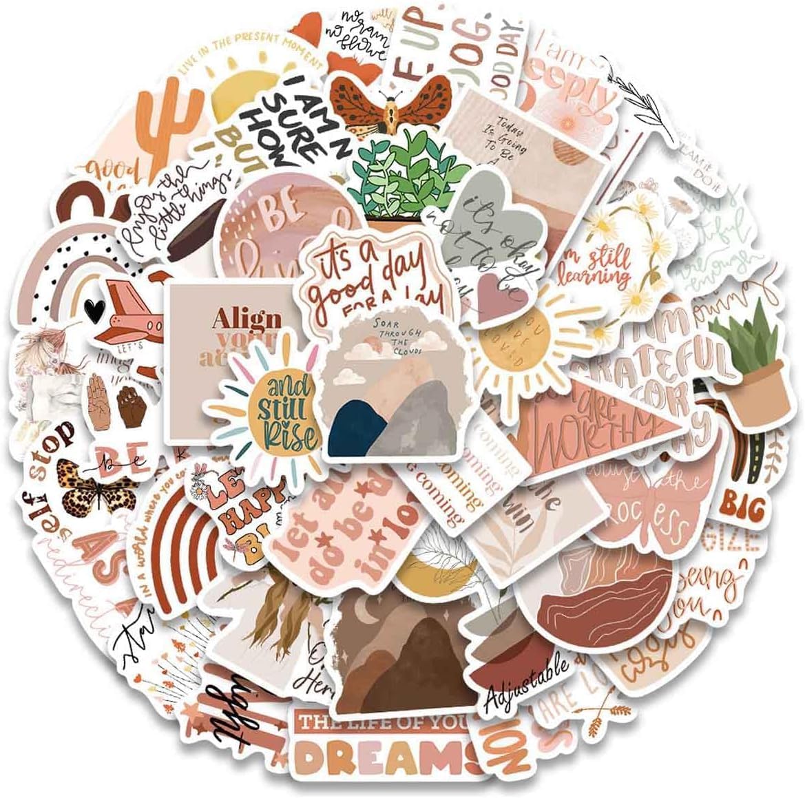 Amazon.com: 56 Pcs Art Stickers Pack, Aesthetic Cartoon Vinyl ...