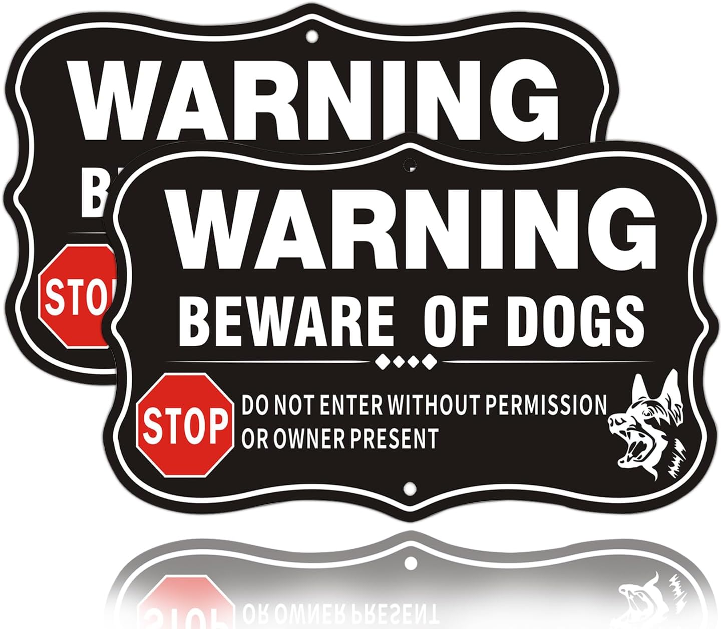 Amazon.com : 2pack Beware of Dog Sign for Fence, 10 x 6 inch Do Not ...