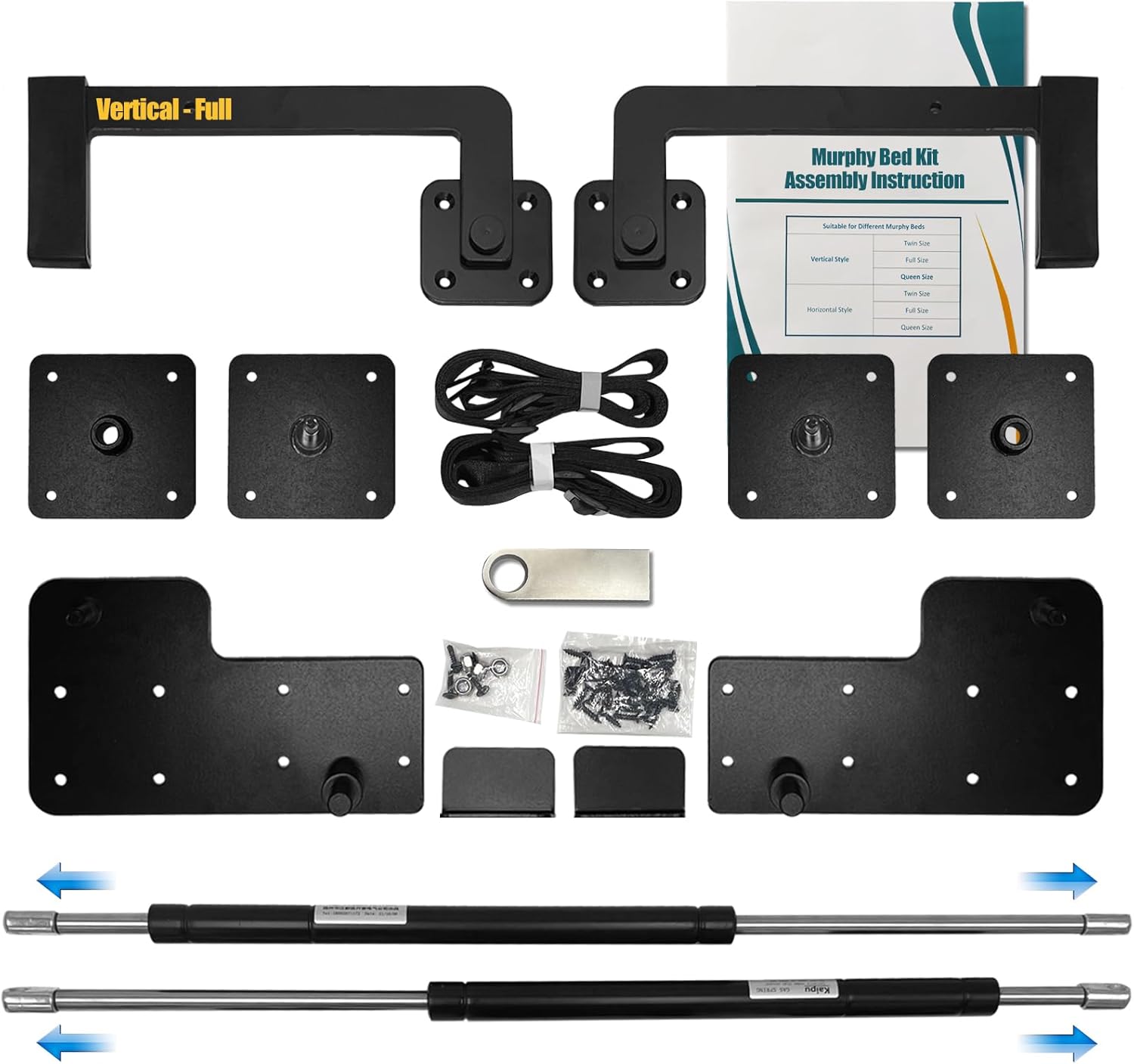 Amazon.com: Murphy Bed Hardware Kit with Two-Stage Luxury Gas Spring ...
