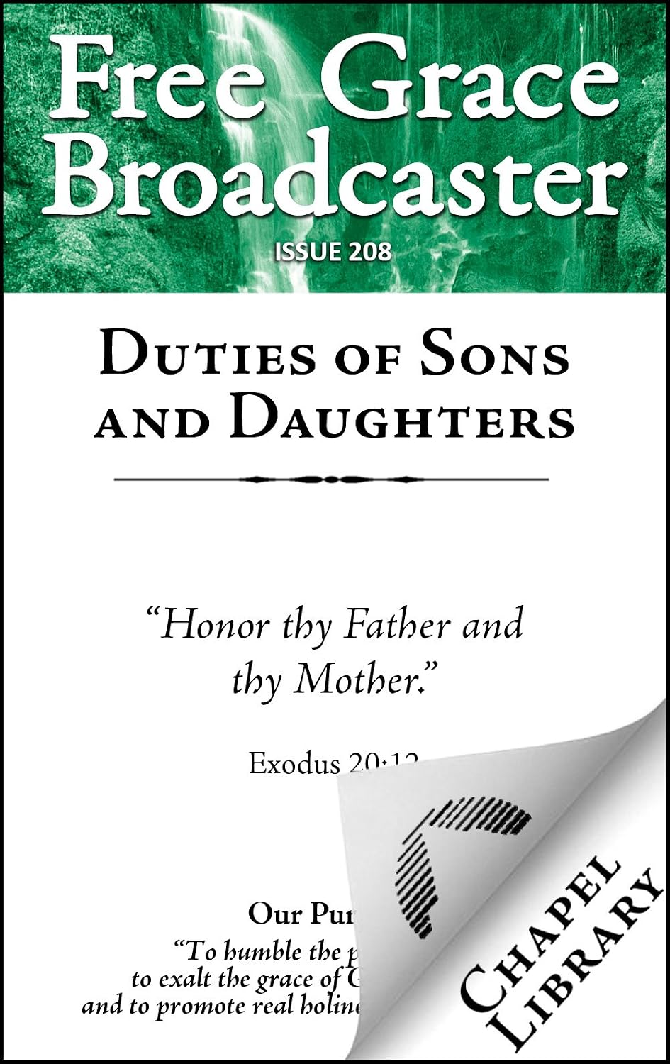 Free Grace Broadcaster - Issue 208 - Duties of Sons and Daughters ...