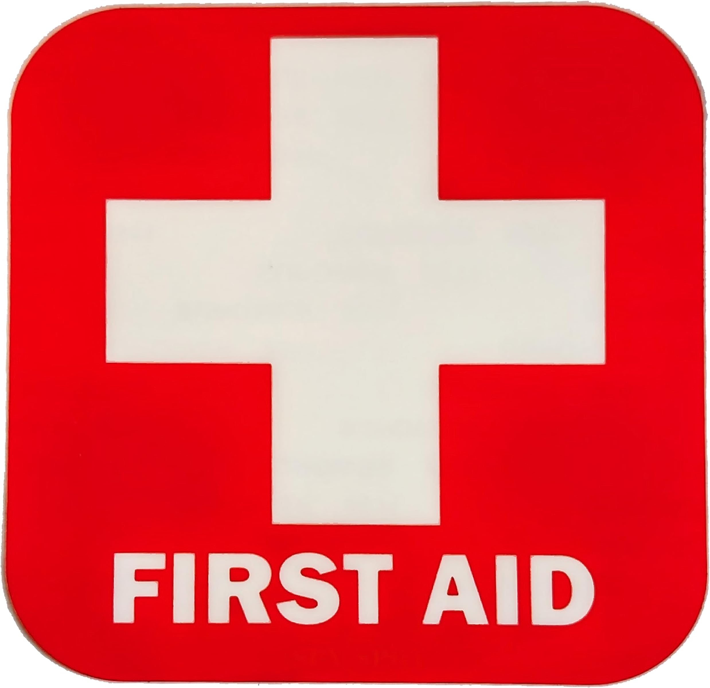 Amazon.com: Red First Aid Sticker 4 Pack, 3.5 x 3.5 Inches Self ...