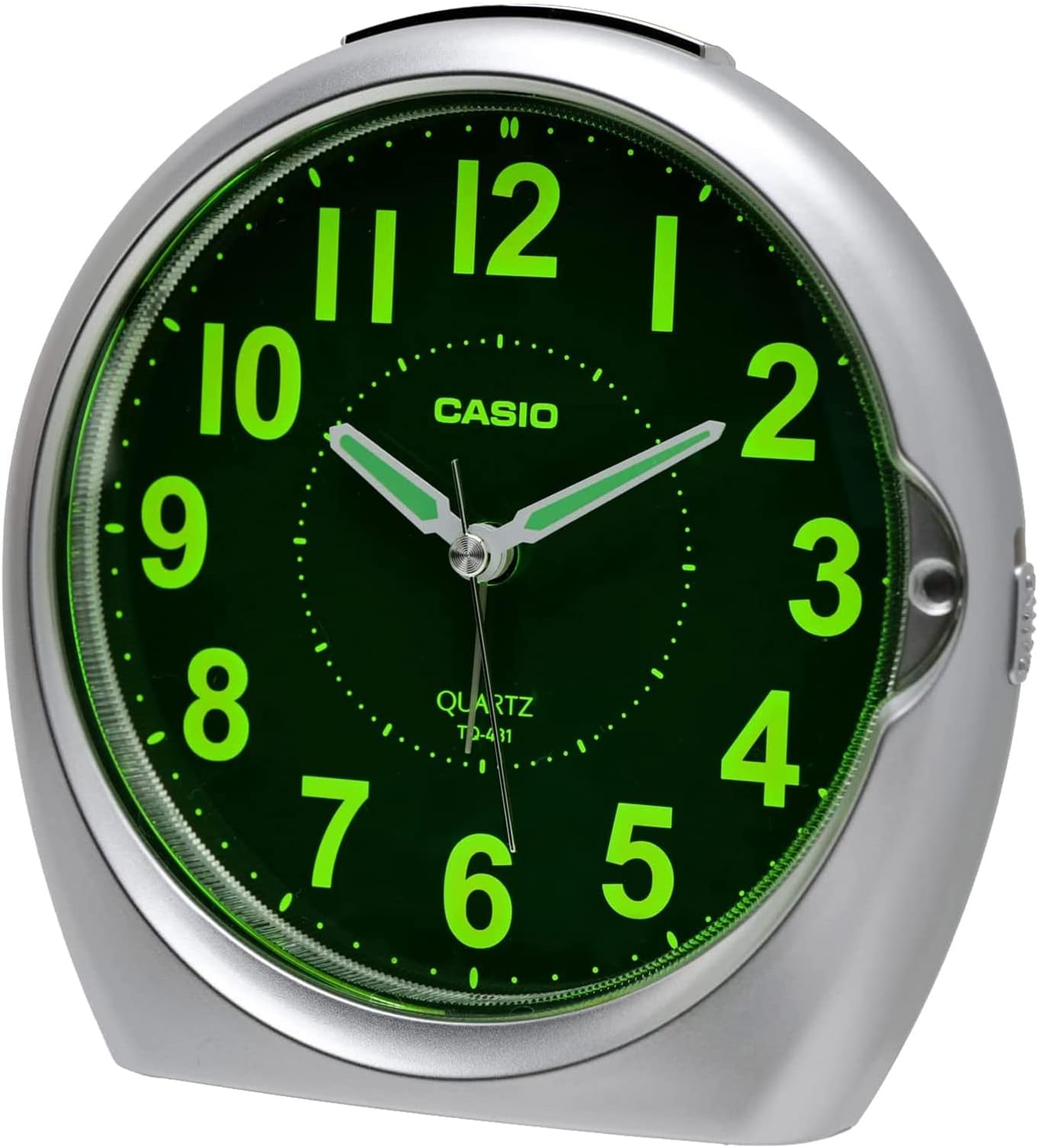 Amazon.com: CASIO TQ-481-8JF Alarm Clock Analog Silver with Snooze ...