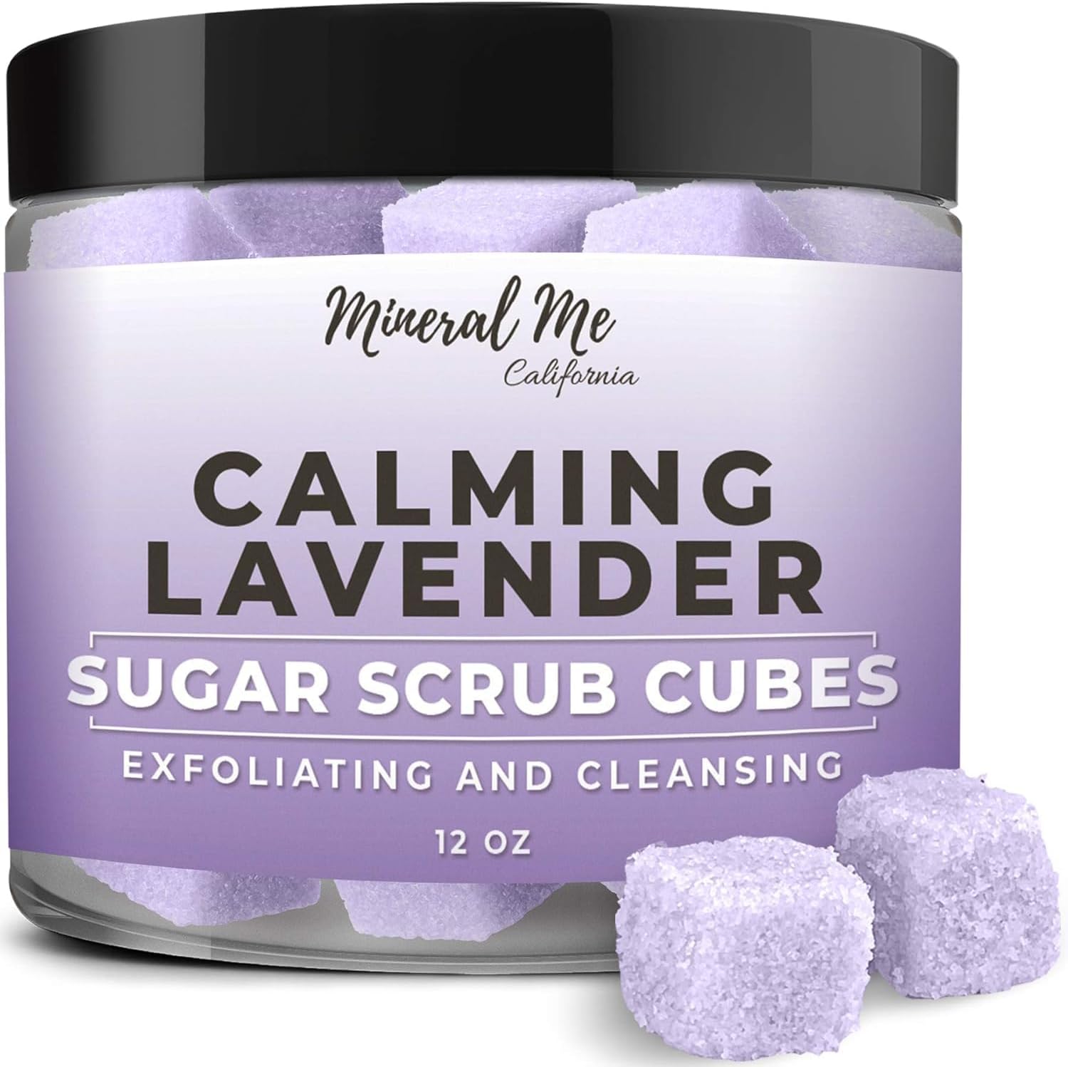 Amazon.com : Exfoliating Body Scrub - 12oz LAVENDER Sugar scrub cubes w ...