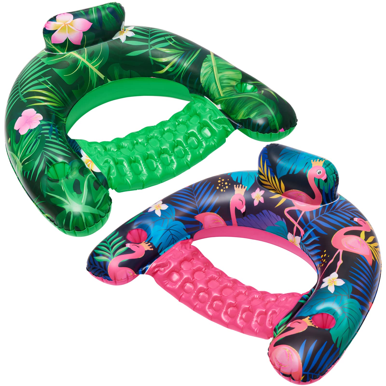 Wernnsai Inflatable Pool Float Chair 2 Pack Pool Float Seat ...