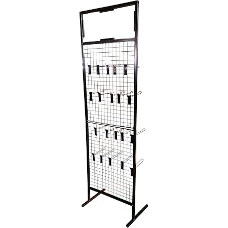 EG Retail Shop Display Stand Black Gridwall Mesh Panel + 20 Black Hooks ...